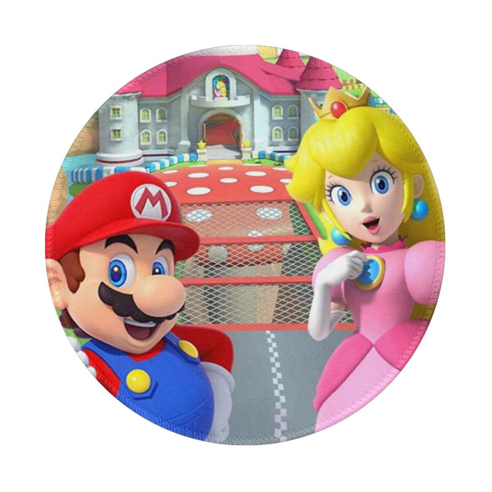 Super Mario Princess Non-Slip Rubber Base Mouse Mat 8 Inch Round Mouse ...
