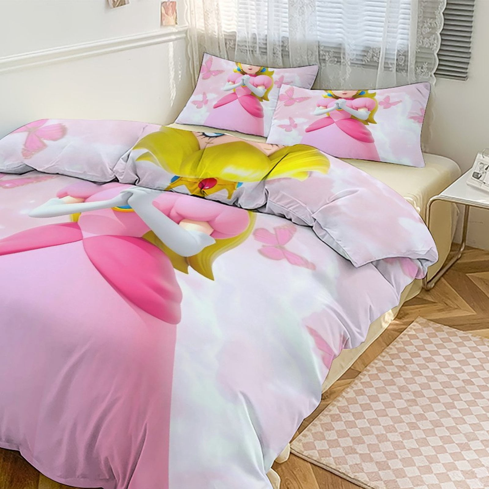 Super Mario Princess Peach 3 Pieces Bed Set Cute Bedding Sets All ...