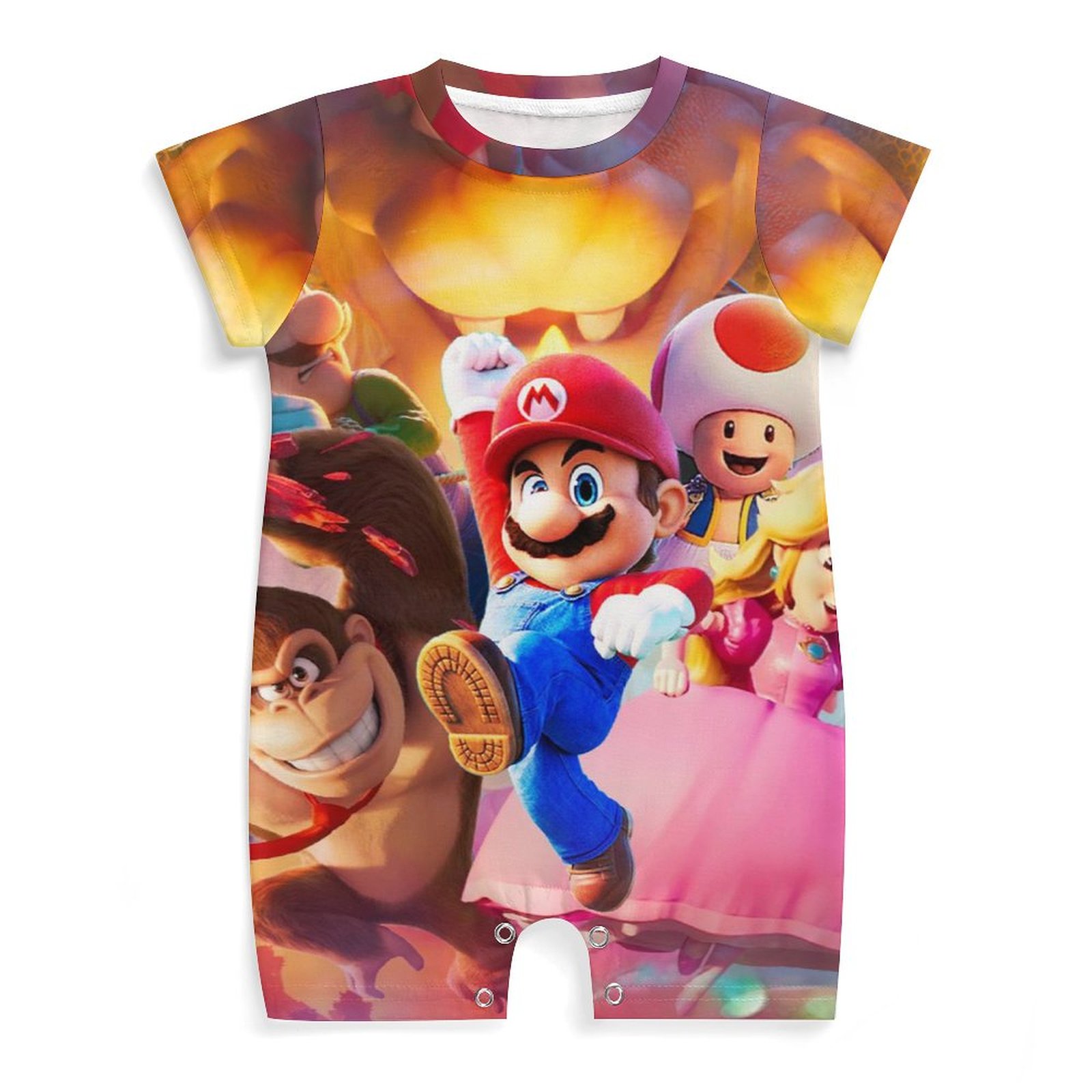 Super Mario Princess Peach Baby Boy Girl Romper Short Sleeve Cotton ...
