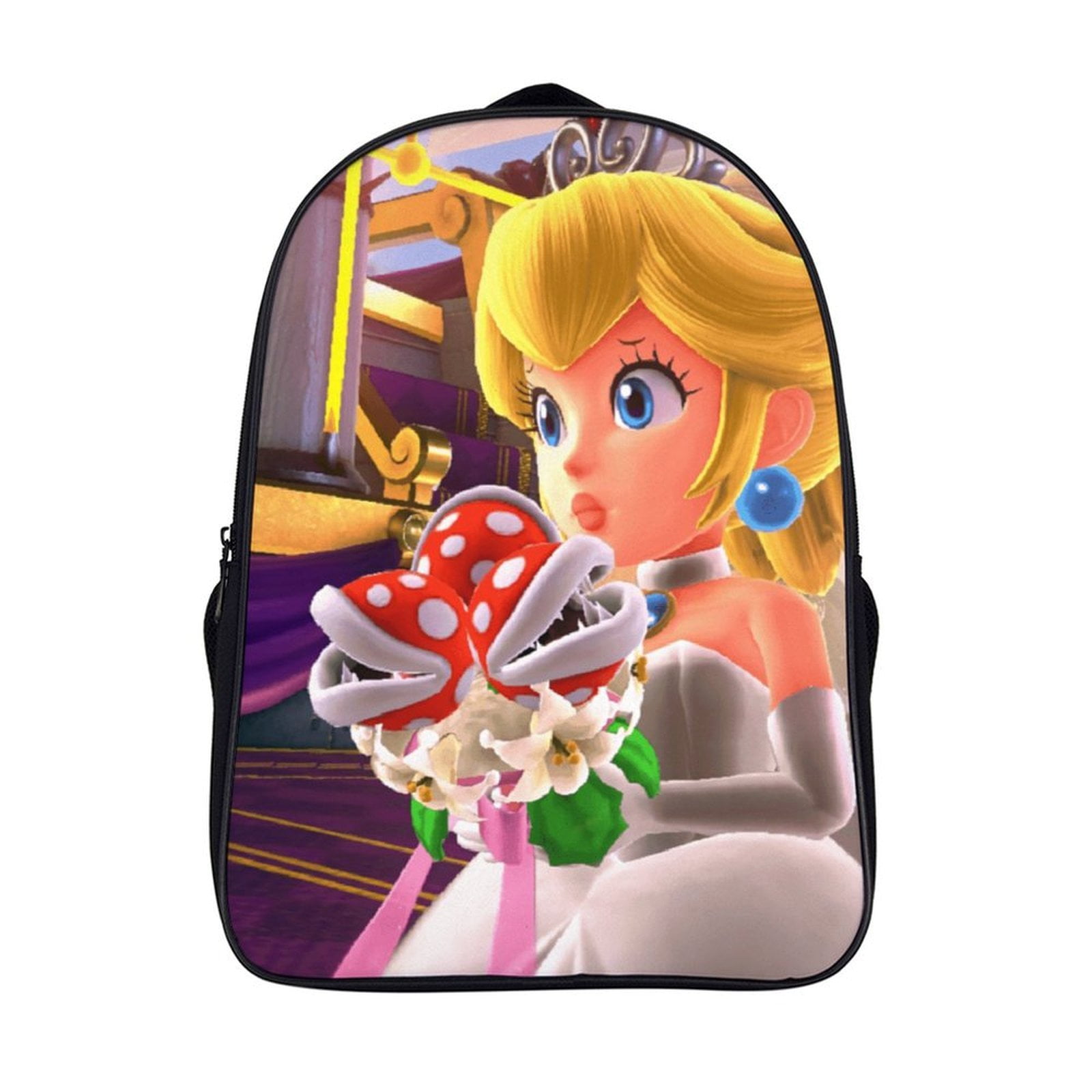 Super Mario Princess Peach Backpack 16 Inch Bookbag Casual Daypack ...