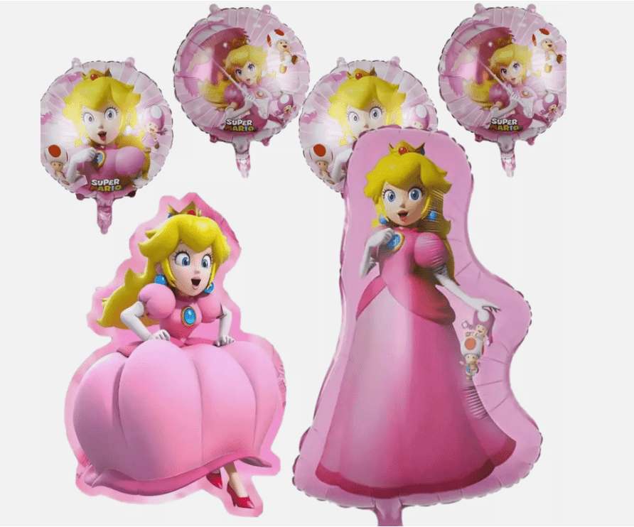 Super Mario Princess Peach Balloon Pink Birthday Party Decoration (Pack ...