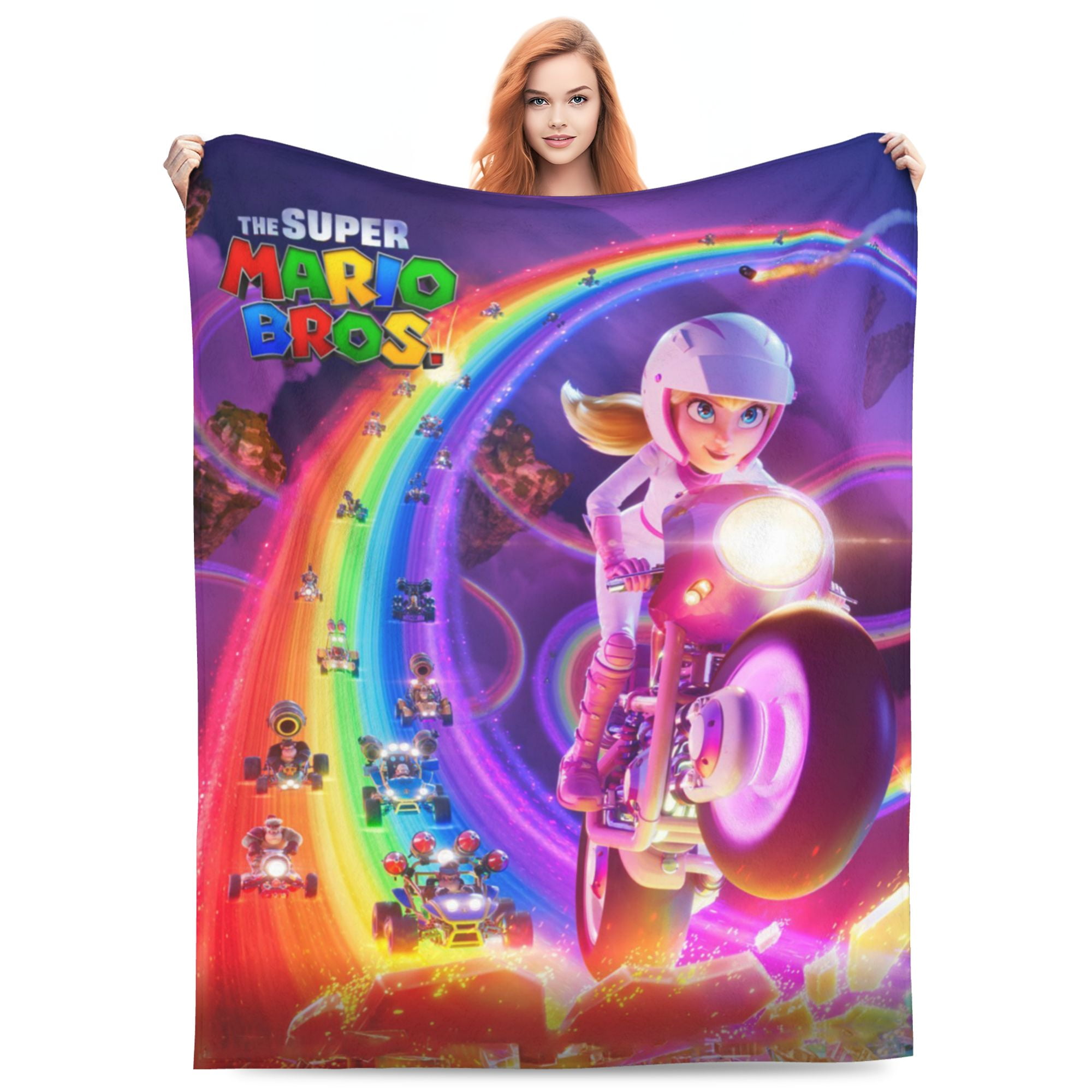 Super Mario Princess Peach Blanket Lightweight Throw Blanket Flannel ...