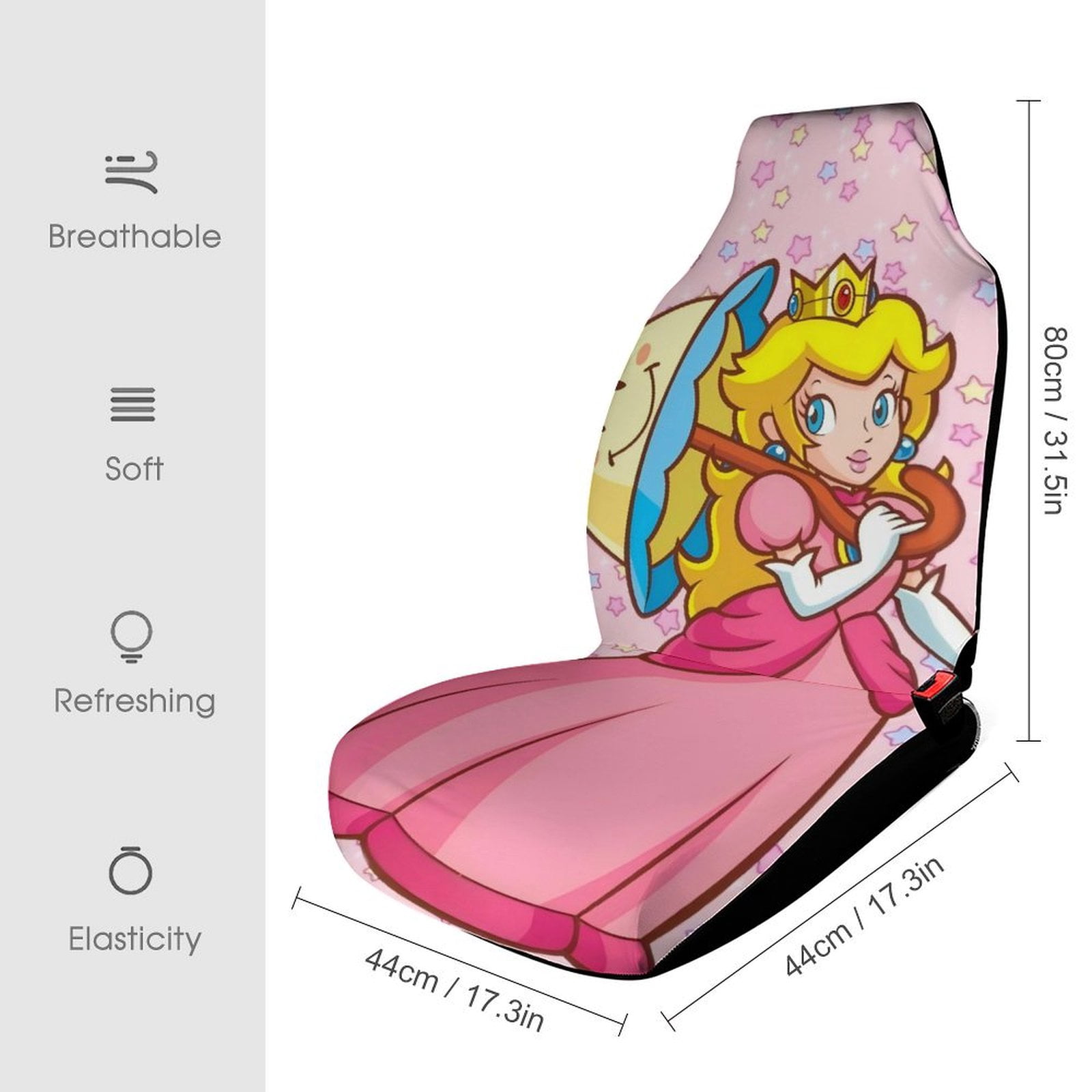 Super Mario Princess Peach Car seat covers for front seats only ...