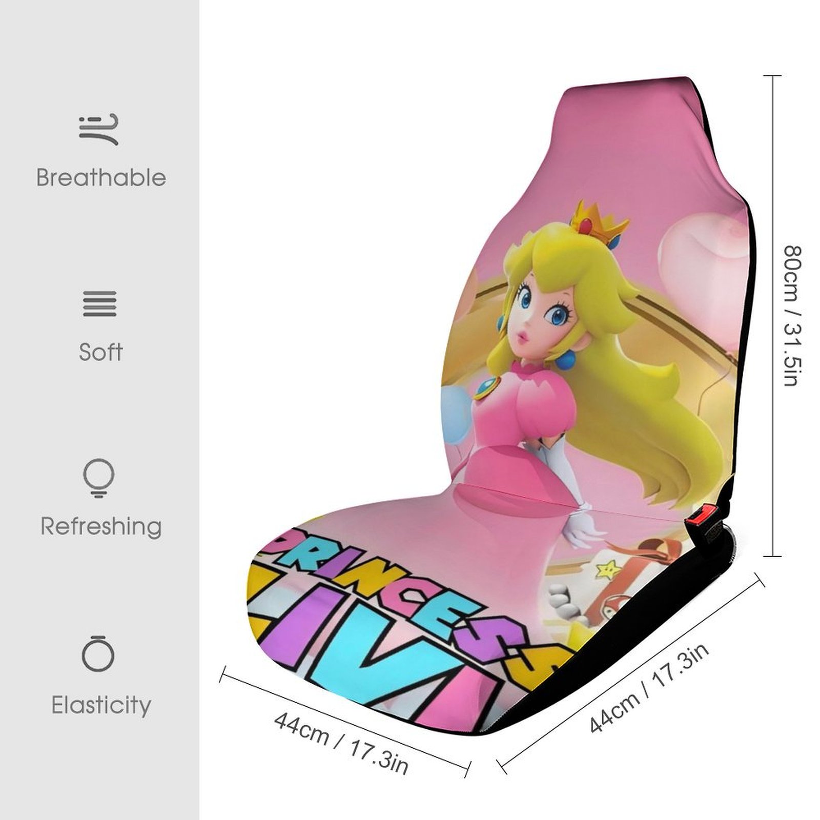 Super Mario Princess Peach Car seat covers for front seats only ...