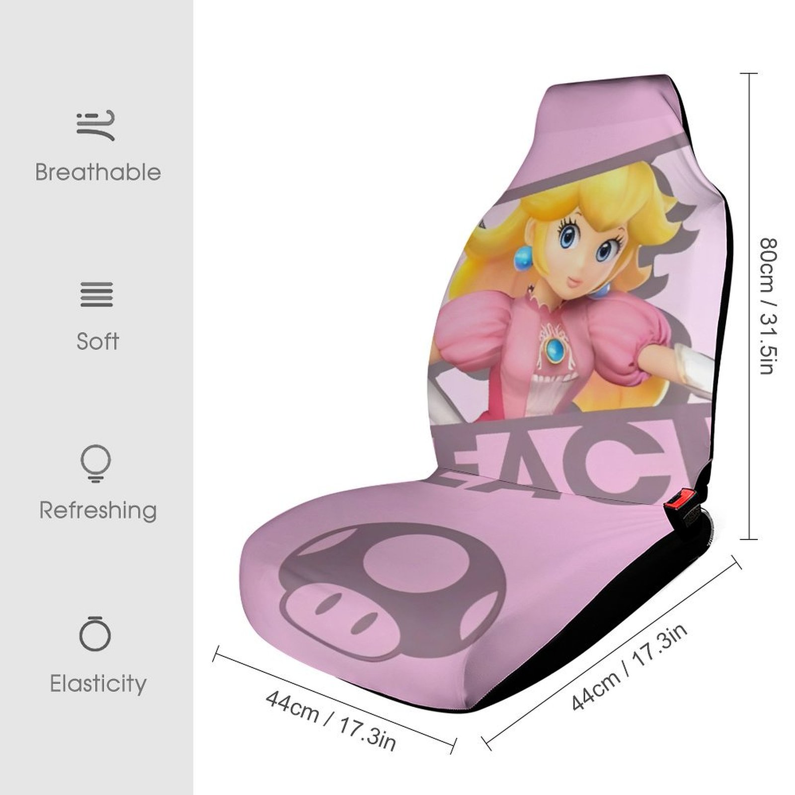 Super Mario Princess Peach Car seat covers for front seats only ...