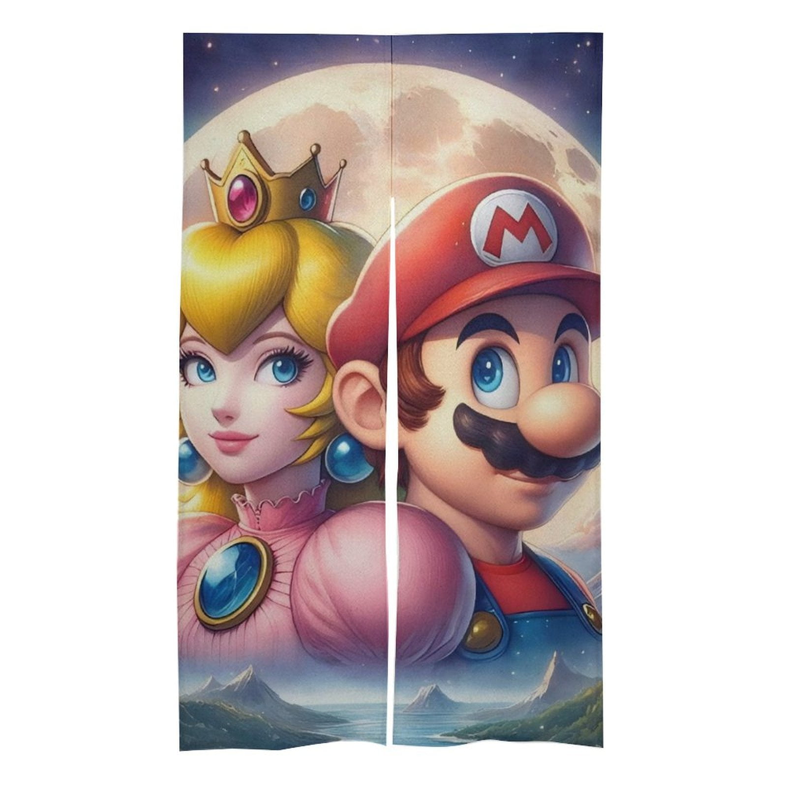 Super Mario Princess Peach Cartoon Curtains Window Decoration Door ...