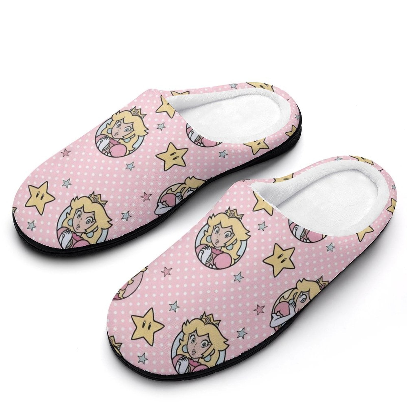Super Mario Princess Peach Cartoon cotton slippers for women winter ...