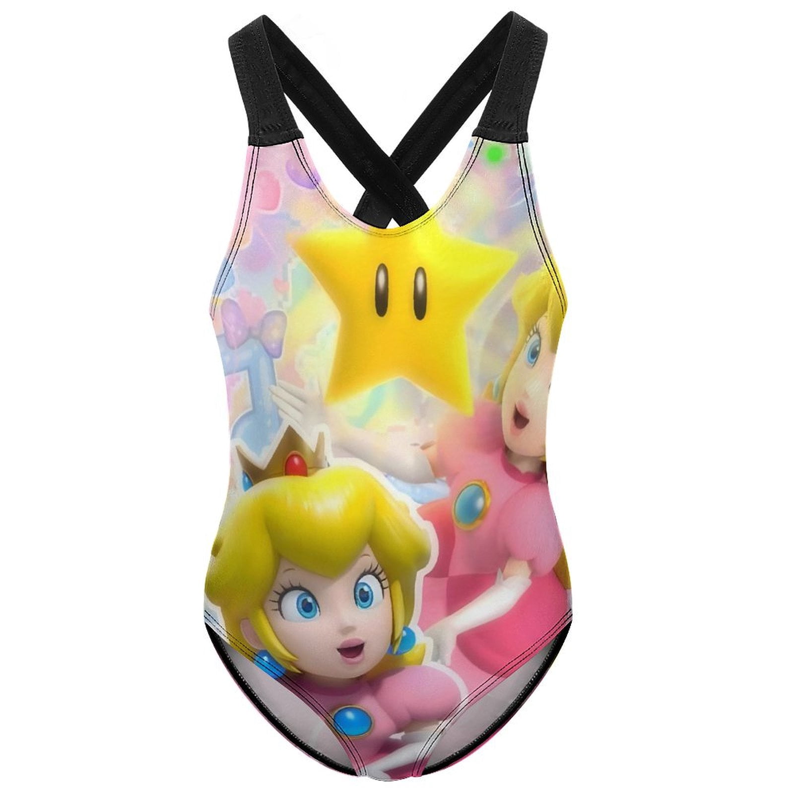 Super Mario Princess Peach Cartoon girls one-piece swimsuit beach ...
