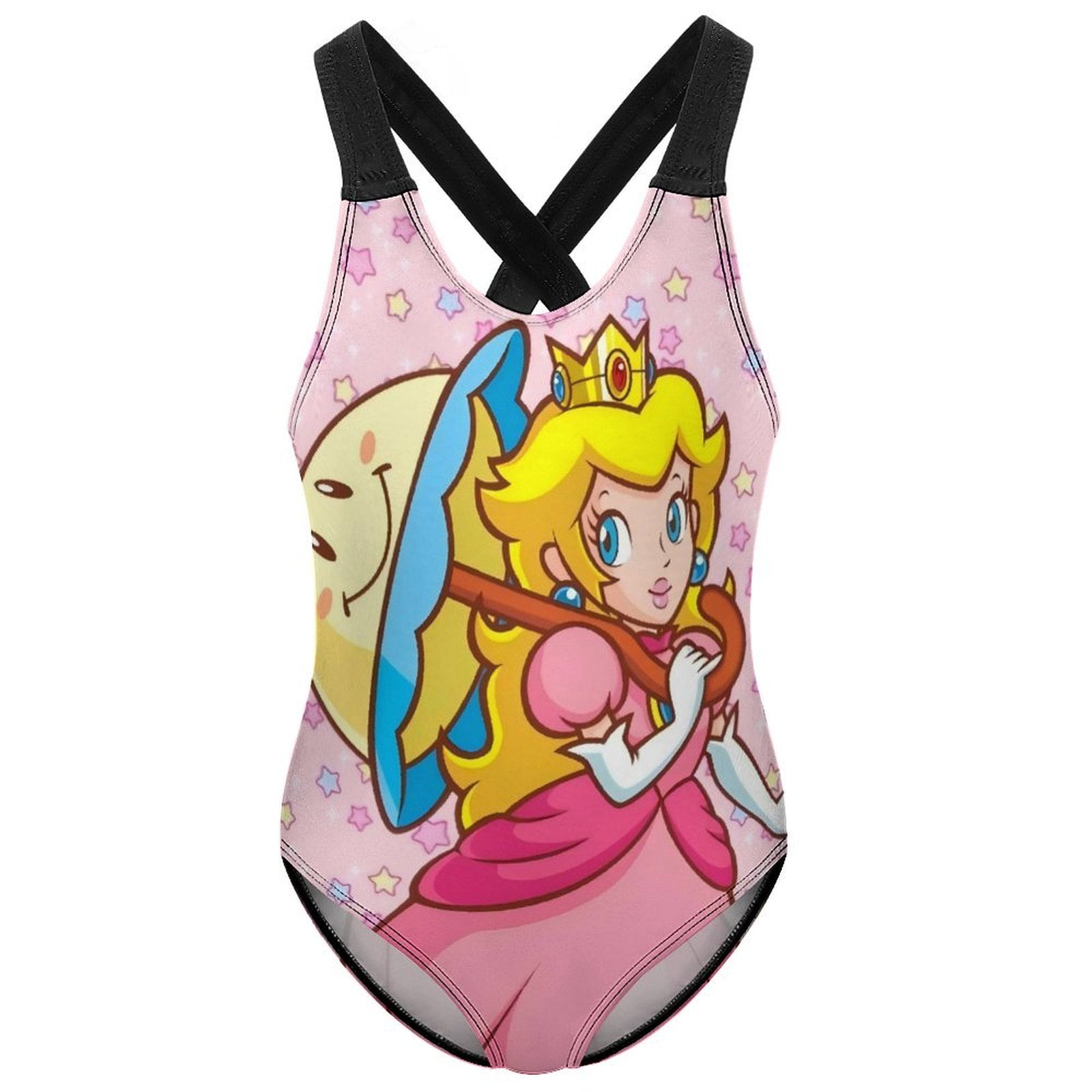 Super Mario Princess Peach Cartoon girls one-piece swimsuit beach ...