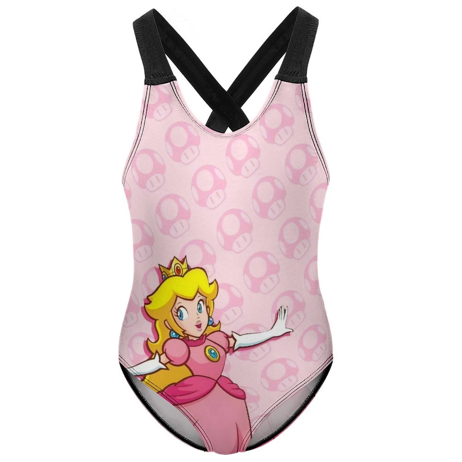 Super Mario Princess Peach Cartoon girls one-piece swimsuit beach ...