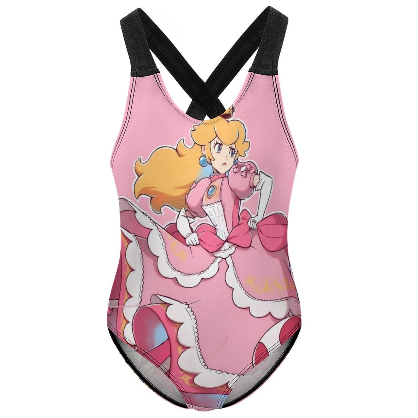 Super Mario Princess Peach Cartoon girls one-piece swimsuit beach ...
