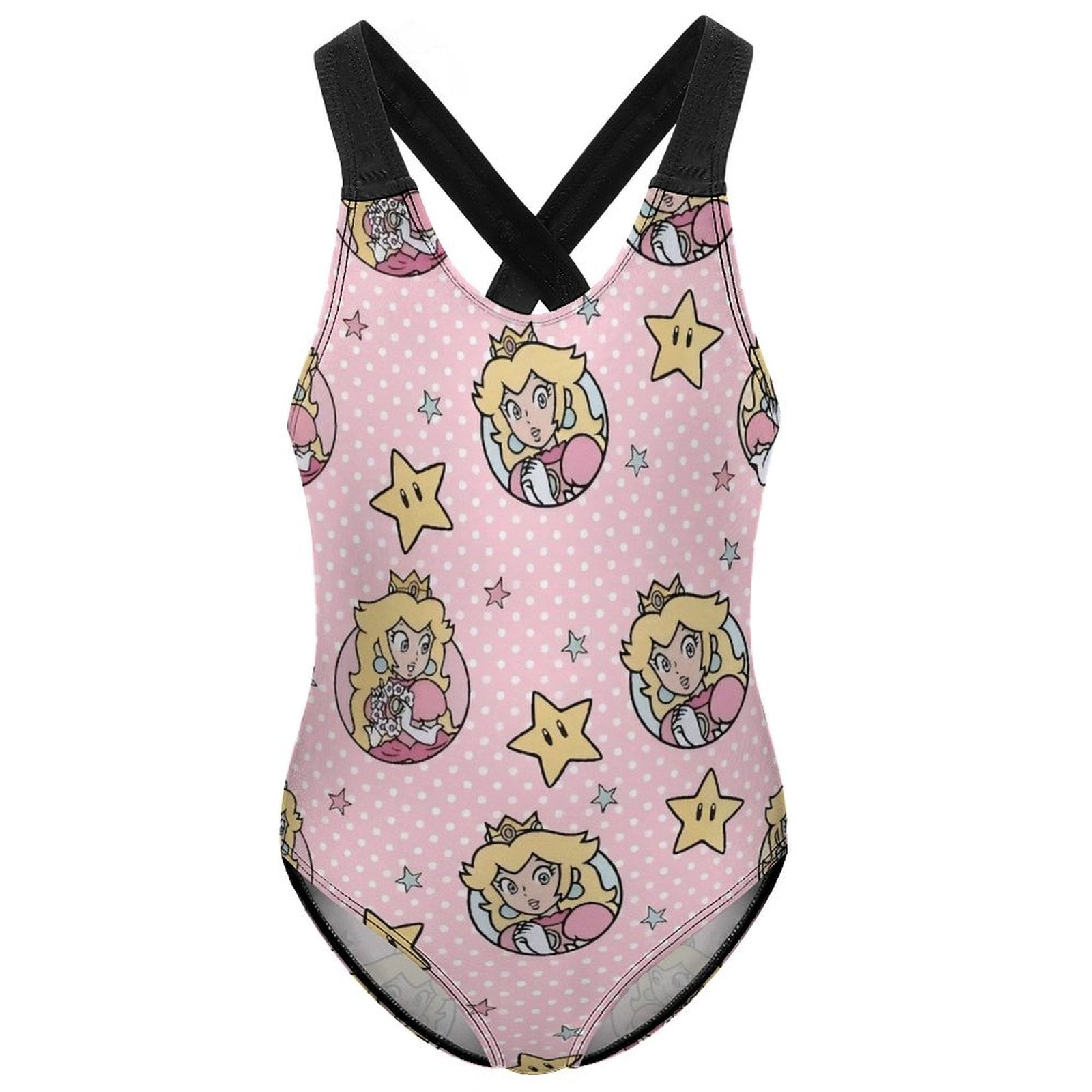 Super Mario Princess Peach Cartoon girls one-piece swimsuit beach ...