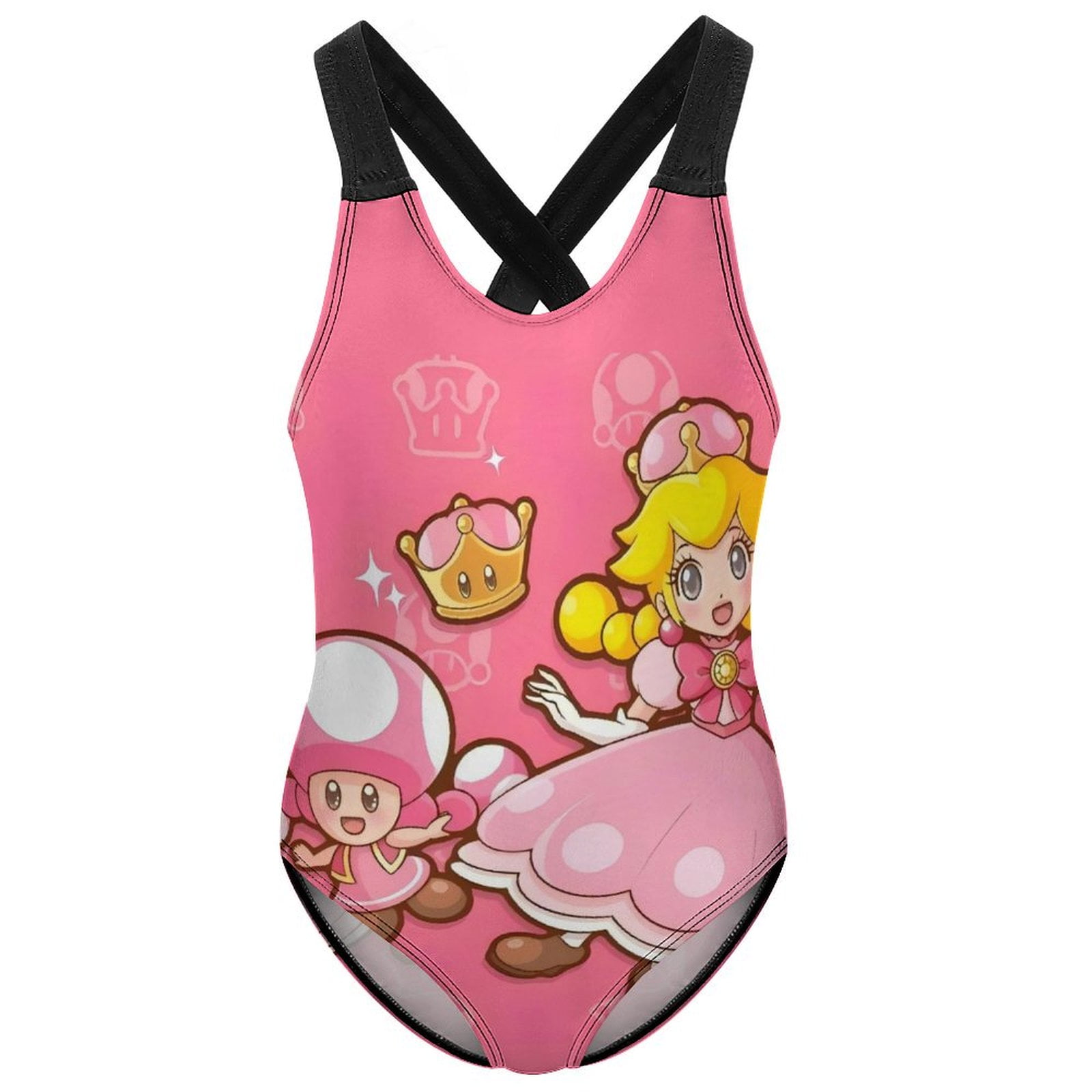 Super Mario Princess Peach Cartoon girls one-piece swimsuit beach ...