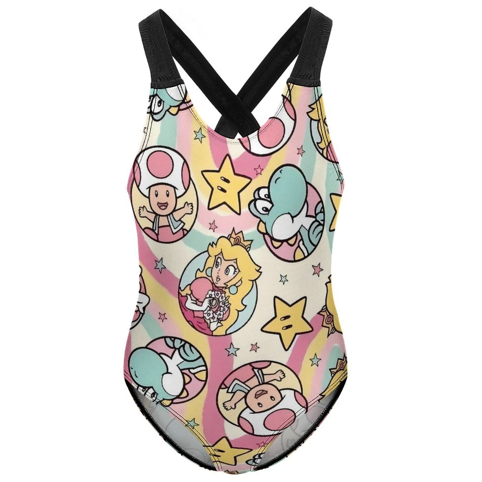 Super Mario Princess Peach Cartoon girls one-piece swimsuit beach ...