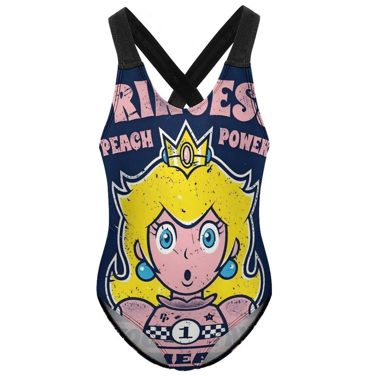 Super Mario Princess Peach Cartoon girls one-piece swimsuit beach ...
