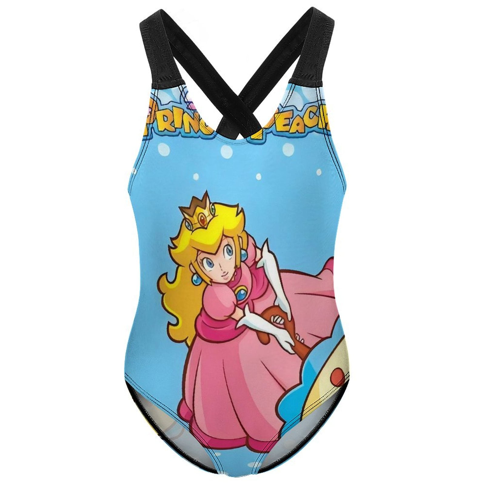 Super Mario Princess Peach Cartoon girls one-piece swimsuit beach ...
