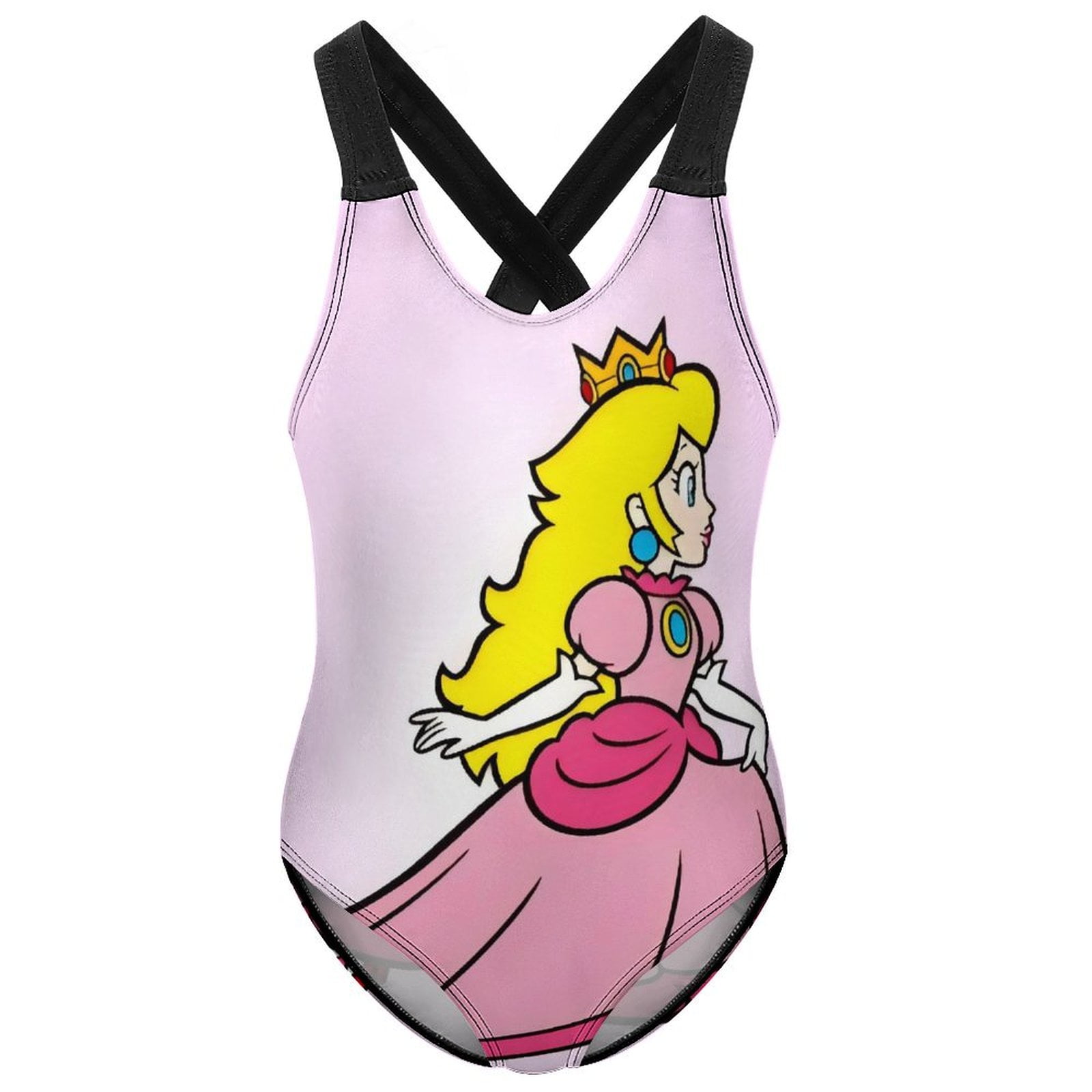 Super Mario Princess Peach Cartoon girls one-piece swimsuit beach ...