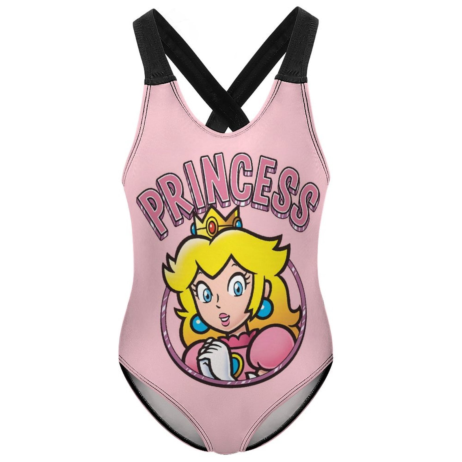 Super Mario Princess Peach Cartoon girls one-piece swimsuit beach ...