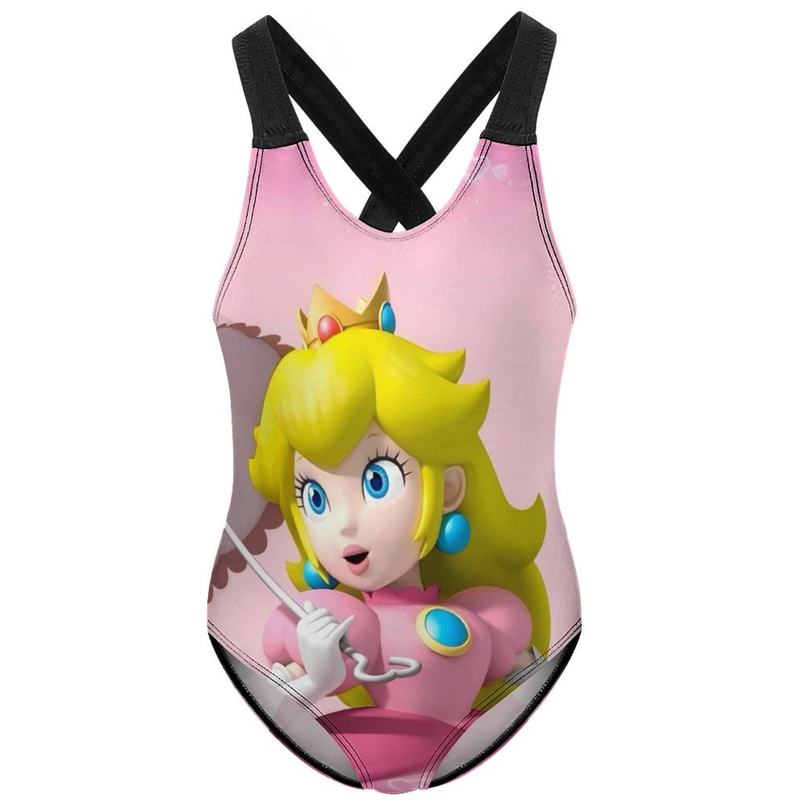 Super Mario Princess Peach Cartoon girls one-piece swimsuit beach ...