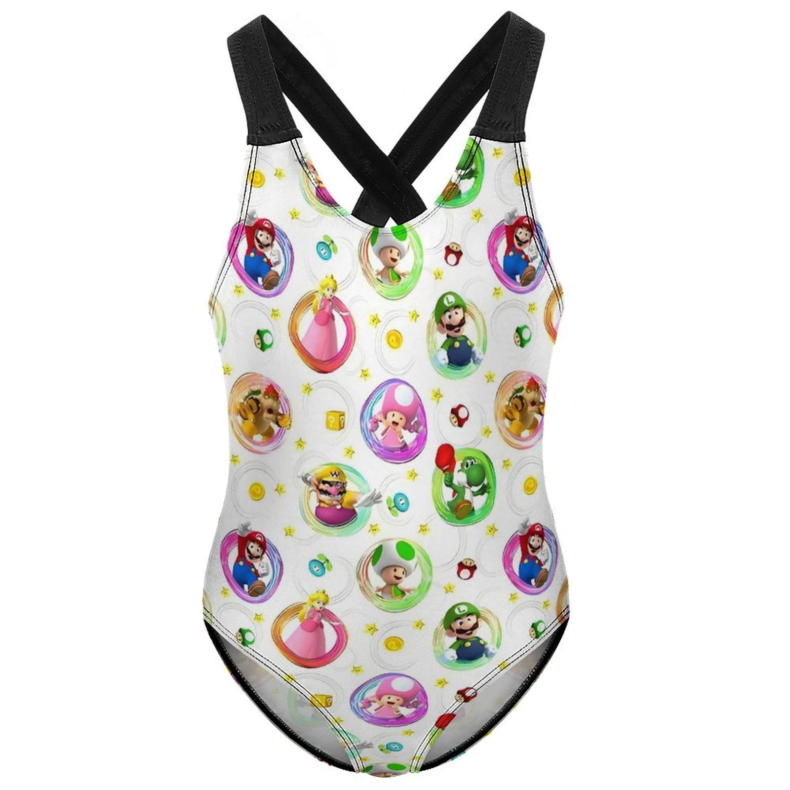 Super Mario Princess Peach Cartoon girls one-piece swimsuit beach ...