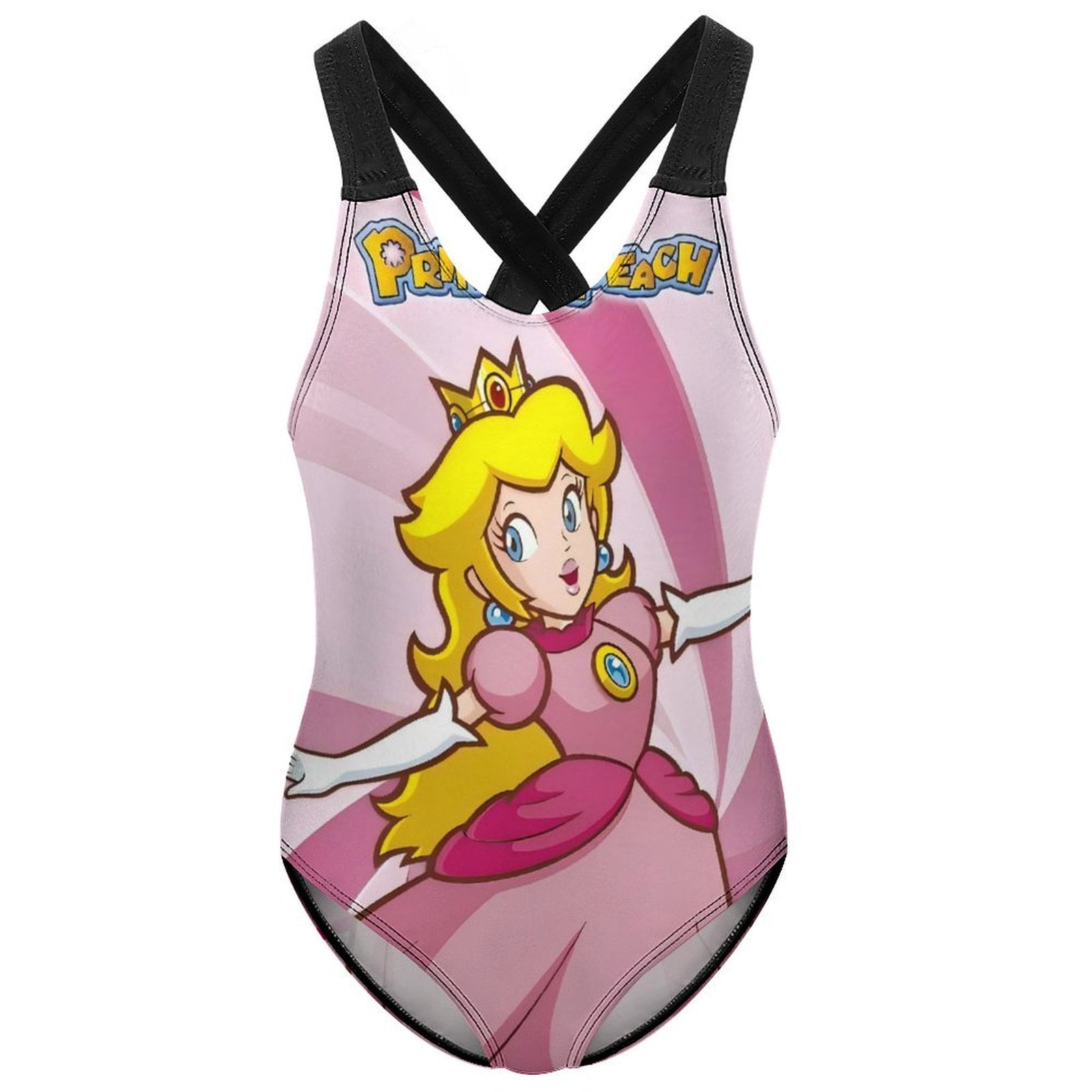 Super Mario Princess Peach Cartoon girls one-piece swimsuit beach ...