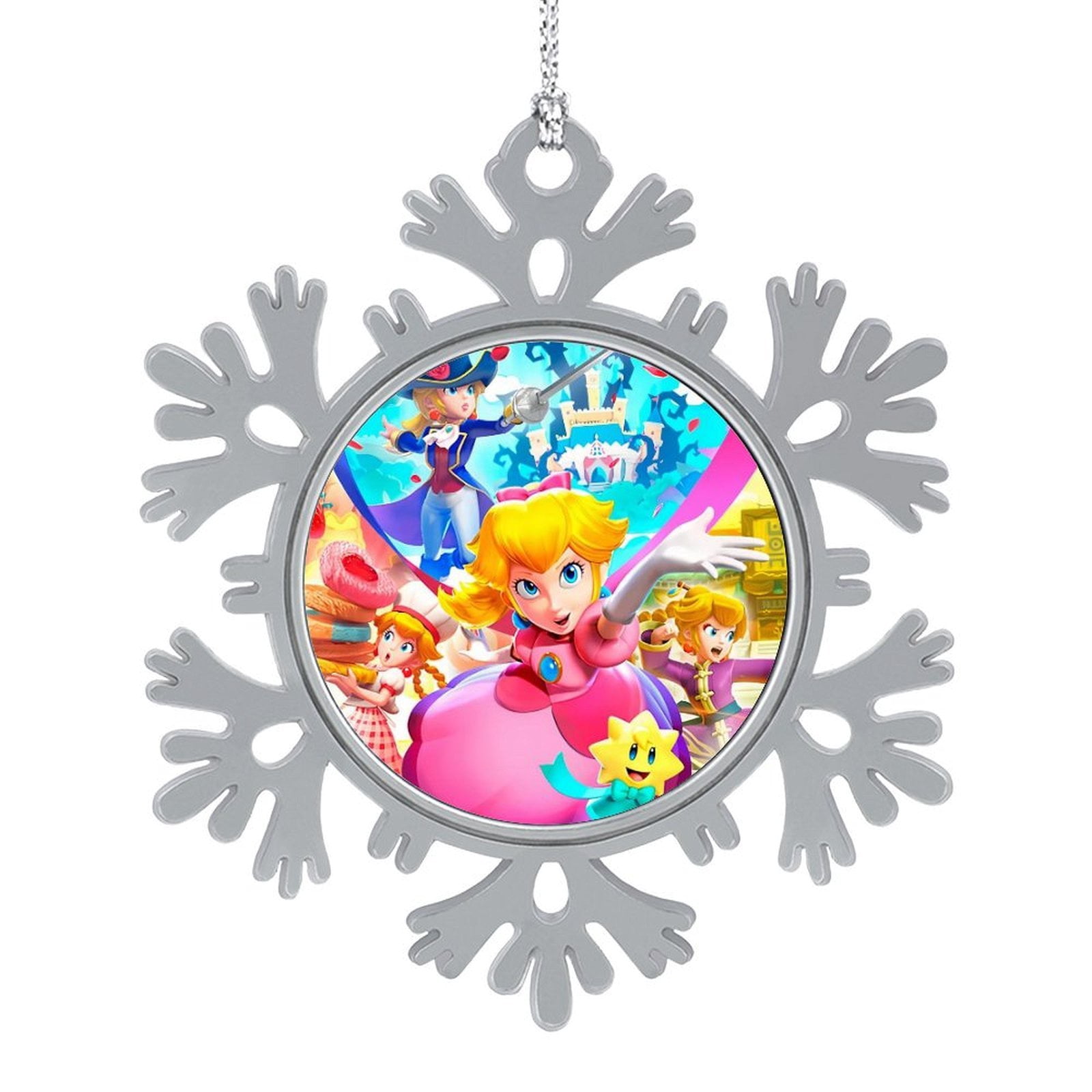 Super Mario Princess Peach Christmas Ornaments Snowflakes Decorations ...
