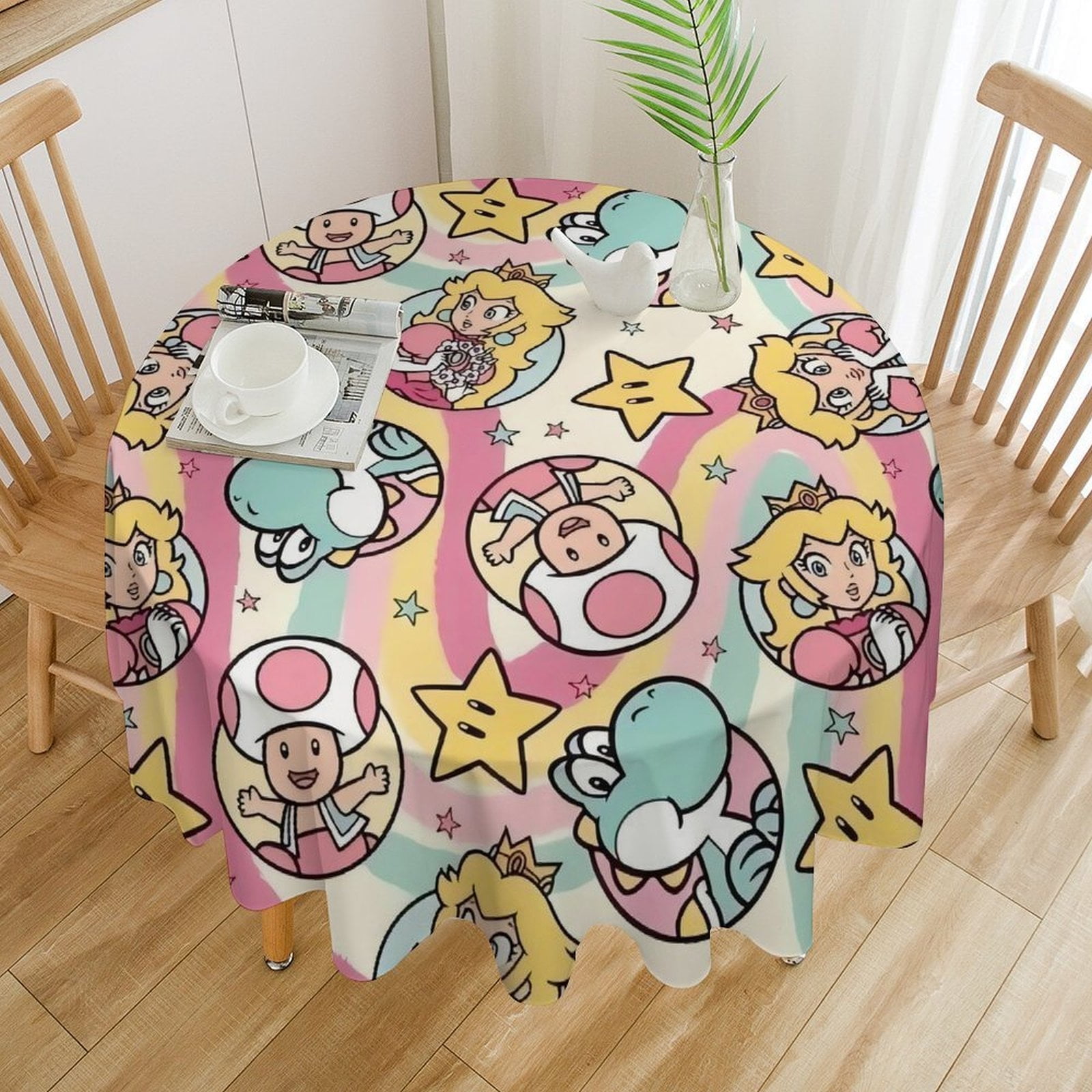 Super Mario Princess Peach Christmas round plastic waterproof ...