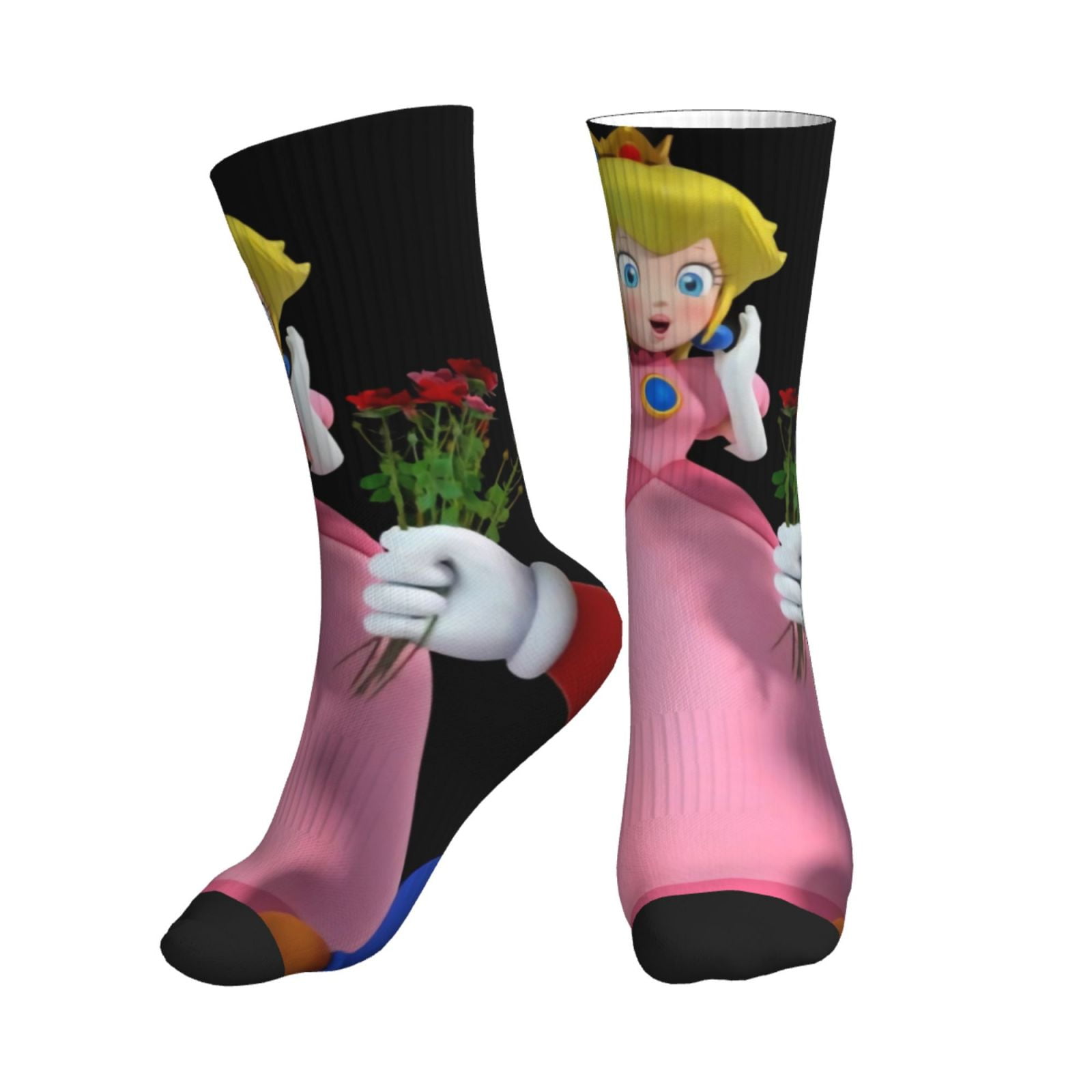 Super Mario Princess Peach Crew Socks, Funky Silky Comfort Socks For ...