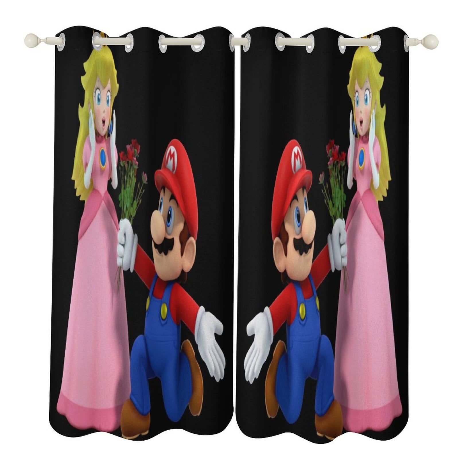 Super-Mario Princess Peach Curtains 72 inch,2 Panels Set,100% Blackout ...
