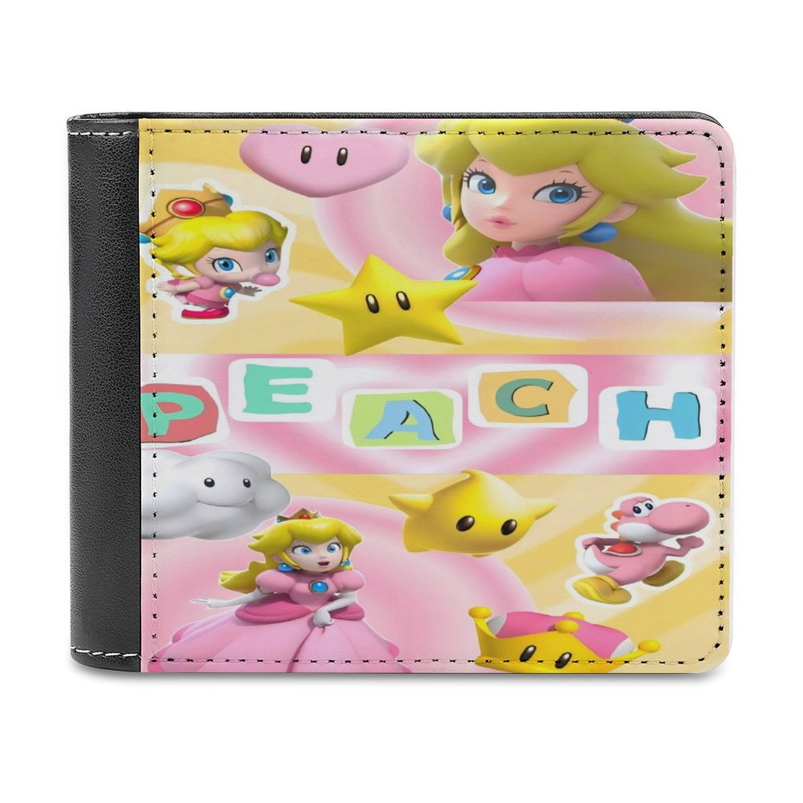 Super Mario Princess Peach Cute Men's Wallet Women's Cartoon Leather ...