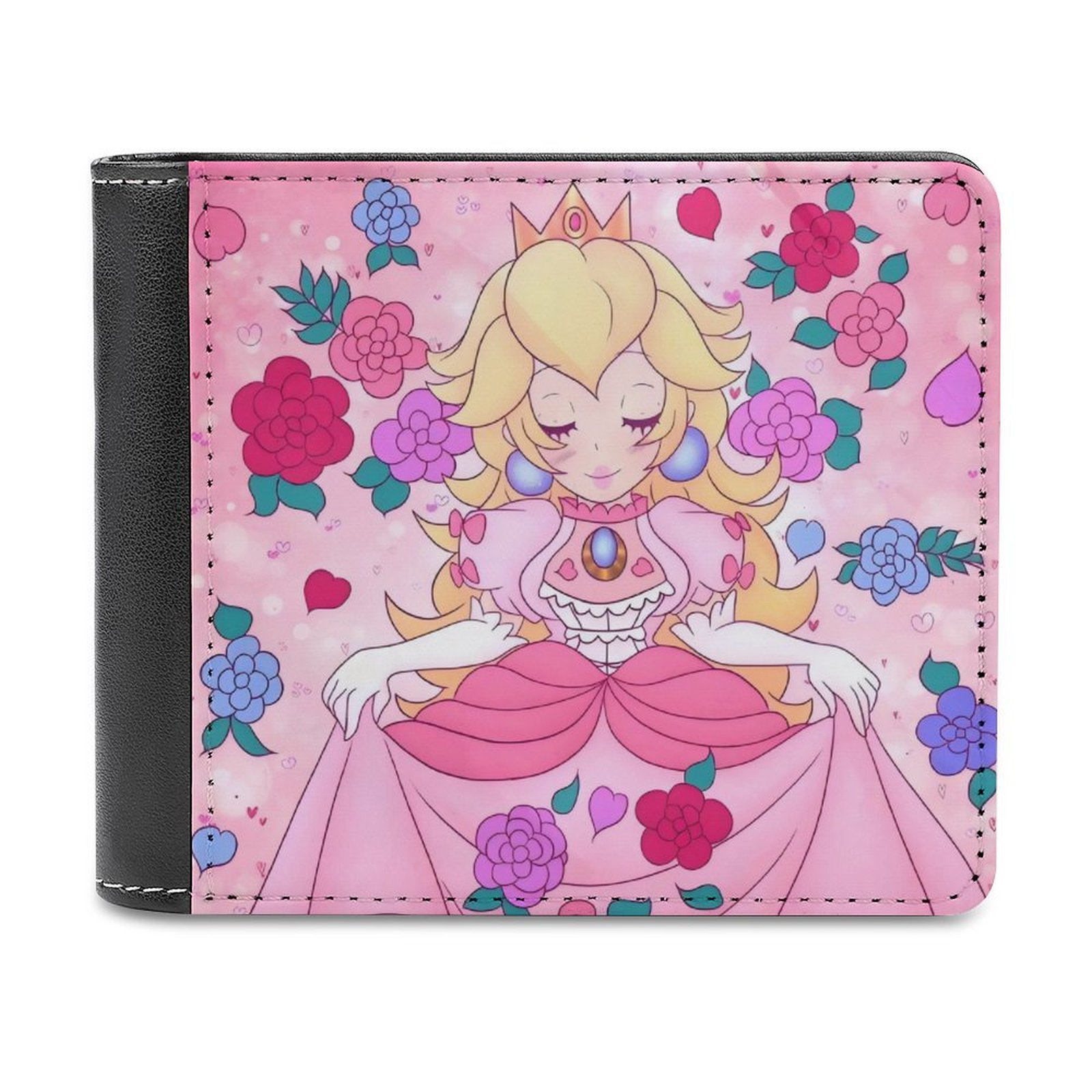 Super Mario Princess Peach Cute Men's Wallet Women's Cartoon Leather ...