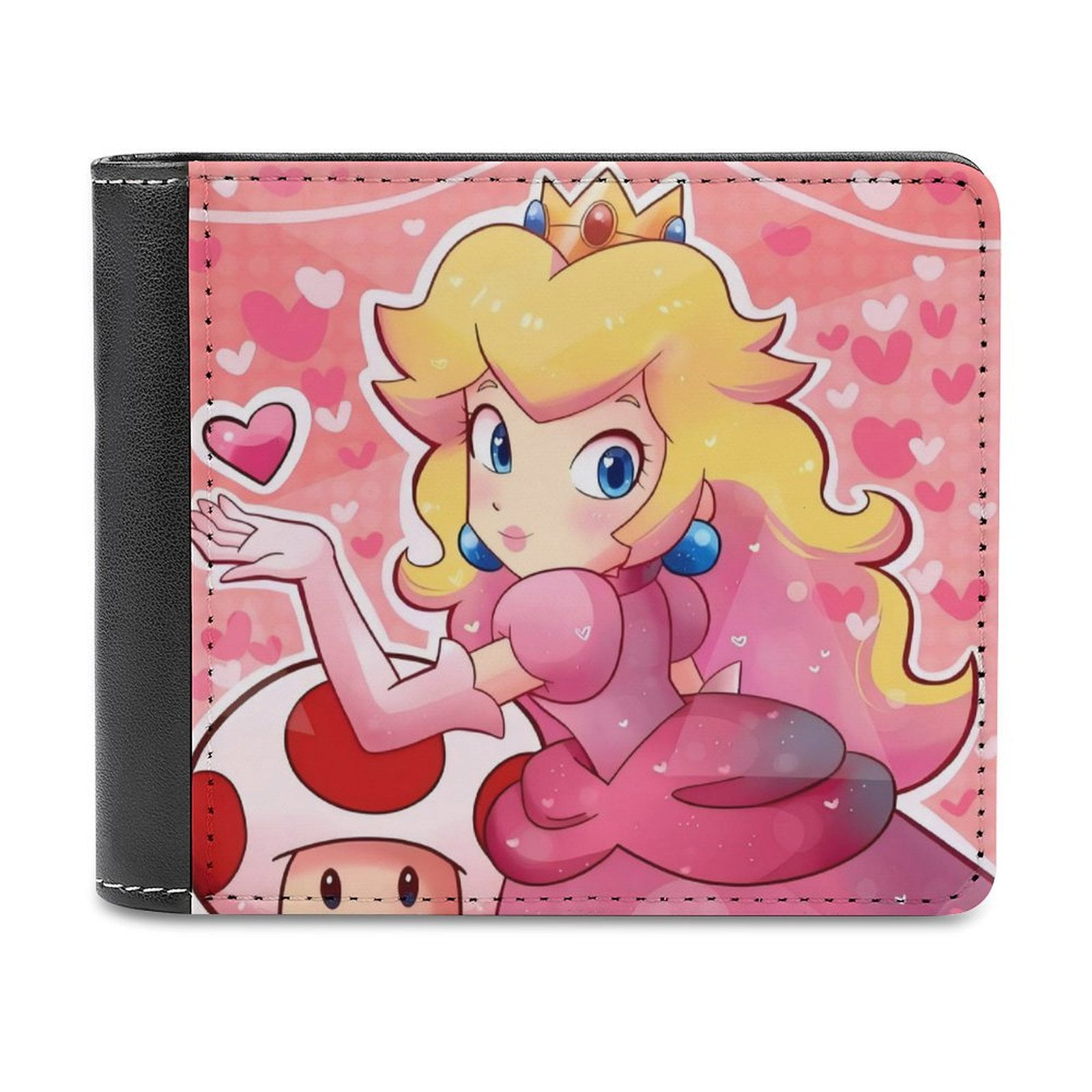 Super Mario Princess Peach Cute Men's Wallet Women's Cartoon Leather ...