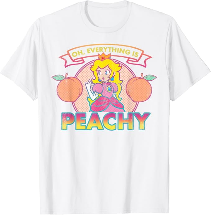 Super Mario Princess Peach Everything Peachy Graphic T-Shirt, White Color, Size S - Walmart.com