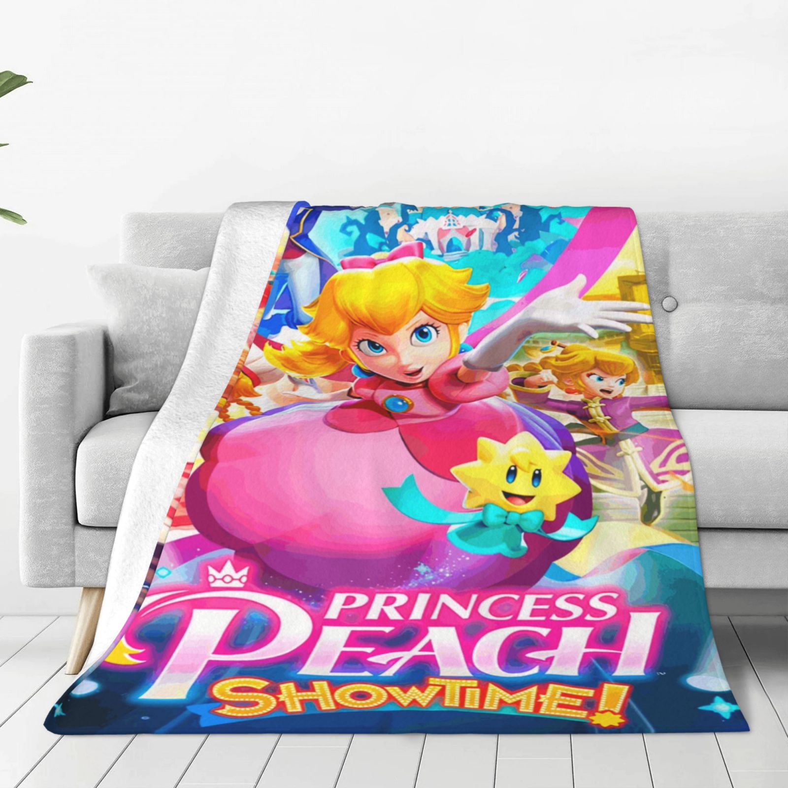 Super Mario Princess Peach Fleece Blanket Super Soft Cozy Throw Blanket ...