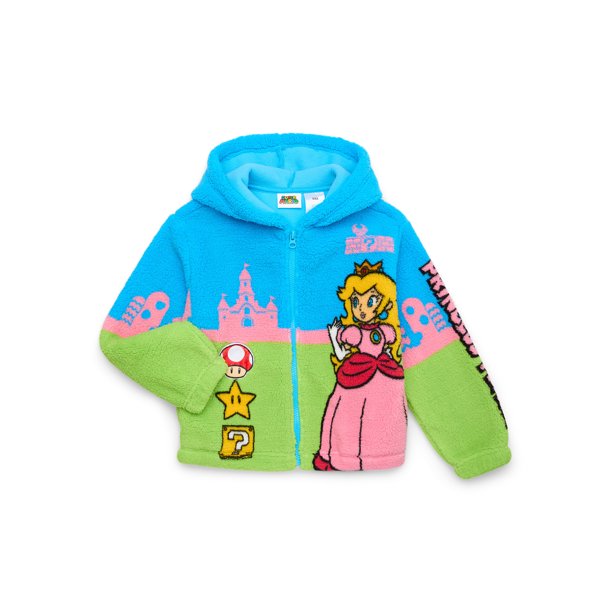 Super Mario Girls Princess Peach Plush Jacket, Sizes 4-12 - Walmart ...
