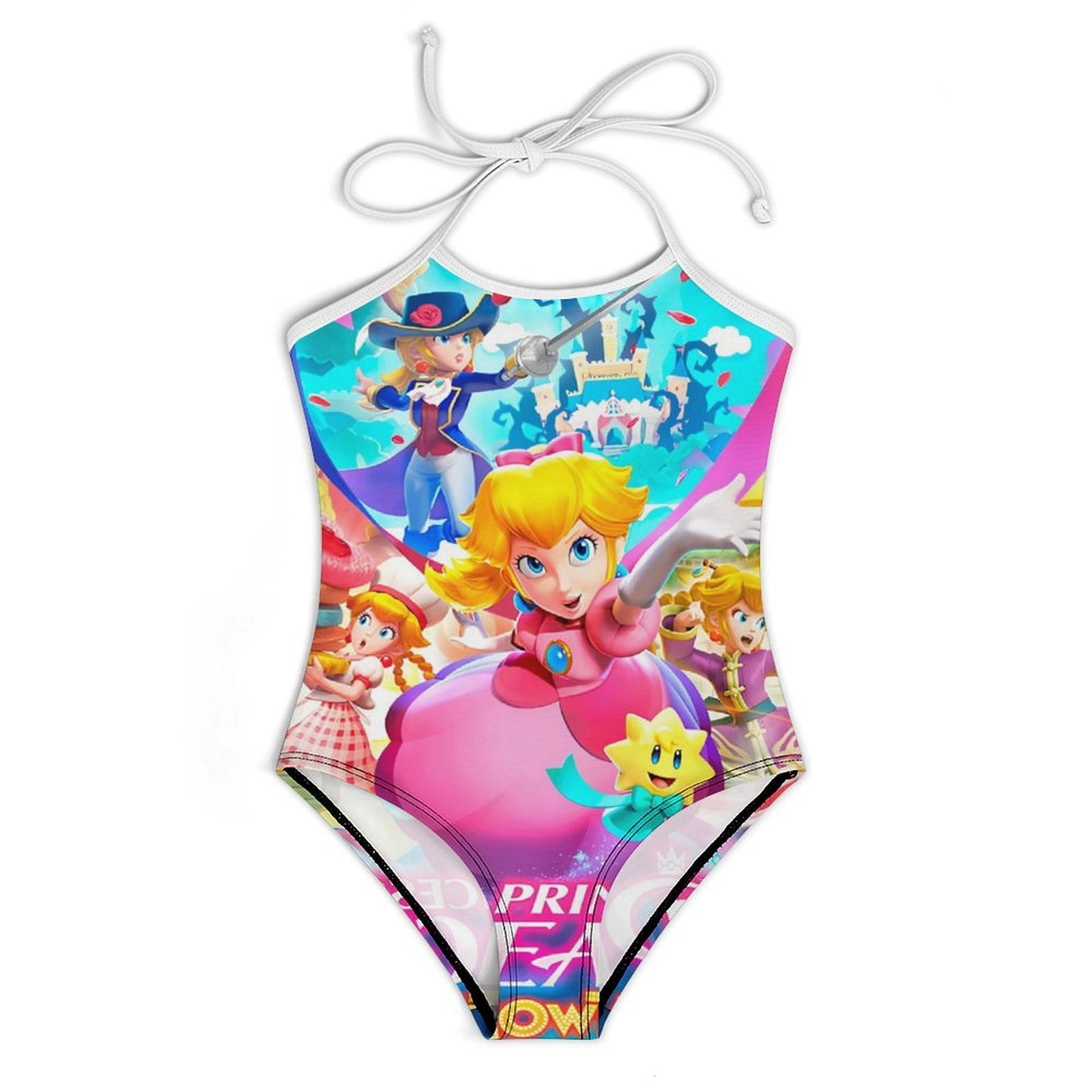 Super Mario Princess Peach Girls' Swimwear Beach Sport Bikini Bathing ...
