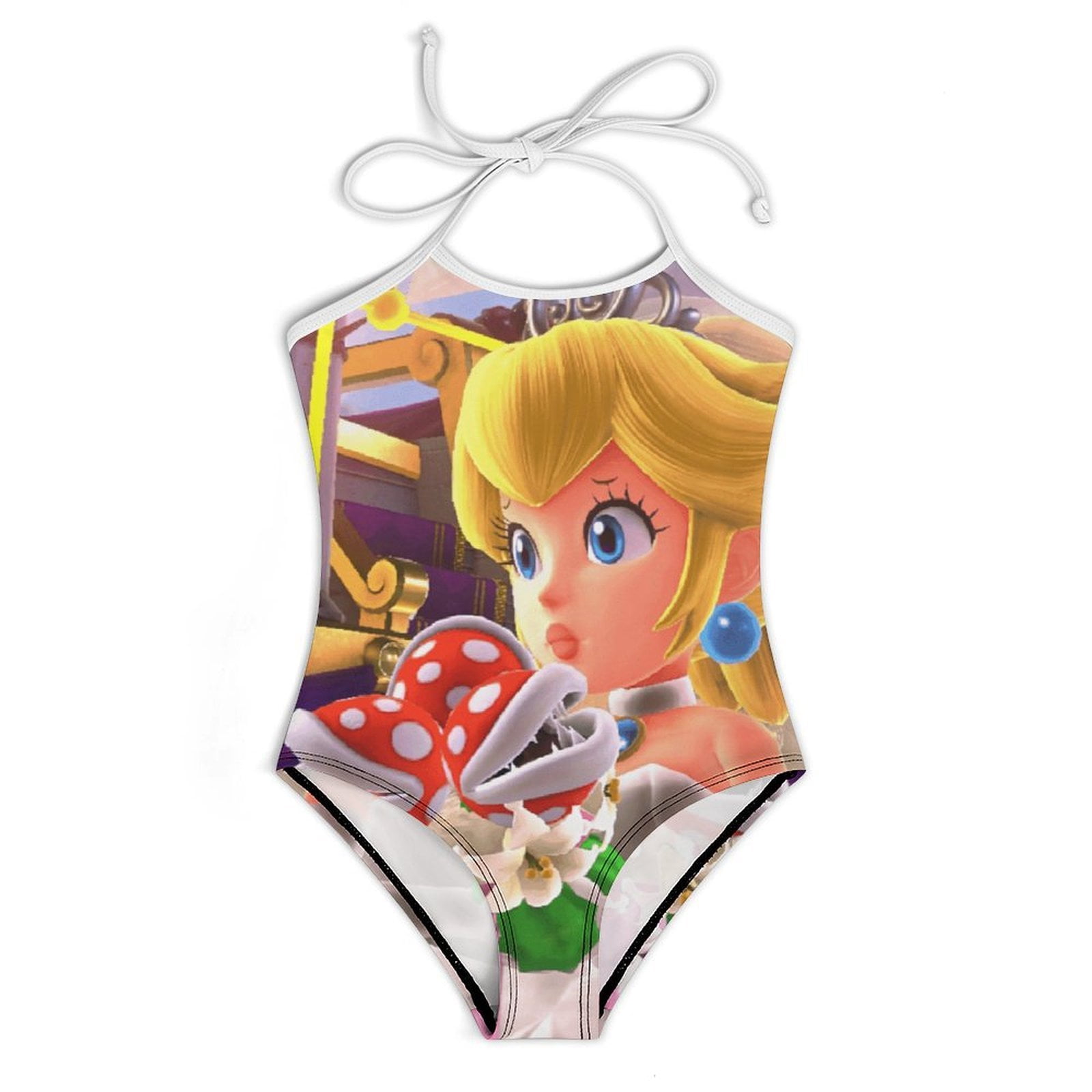Super Mario Princess Peach Girls' Swimwear Beach Sport Bikini Bathing ...