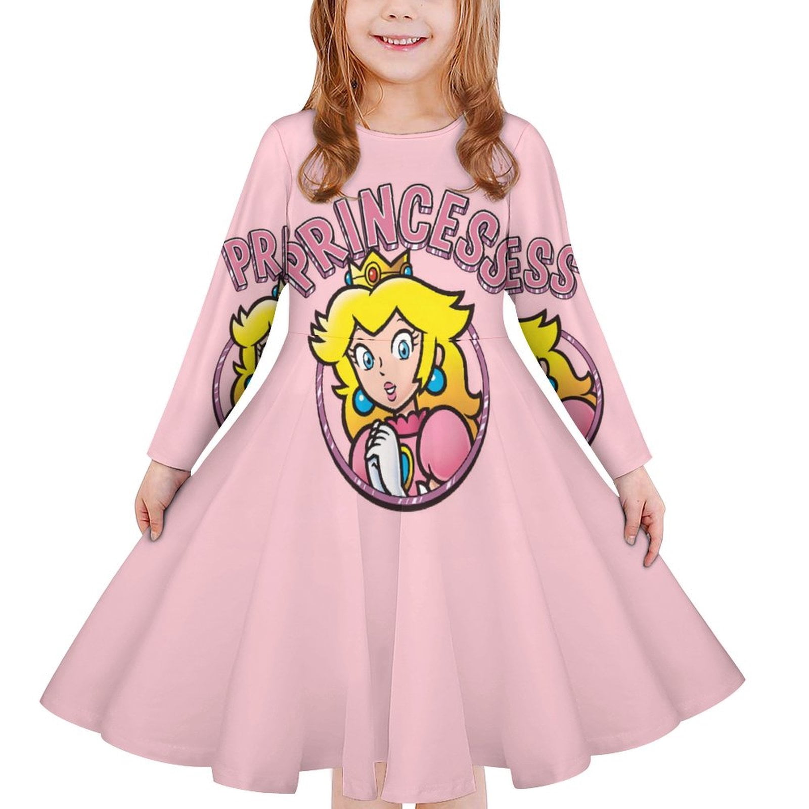 Super Mario Princess Peach Girls long sleeve cartoon autumn and winter ...