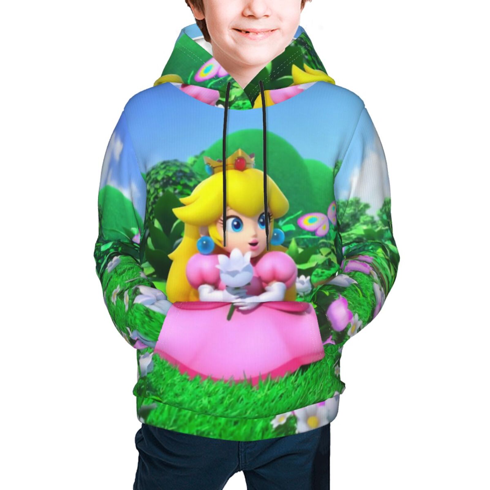 Super Mario Princess Peach Hoodie 3D Print Pullover Hooded Long Sleeve ...