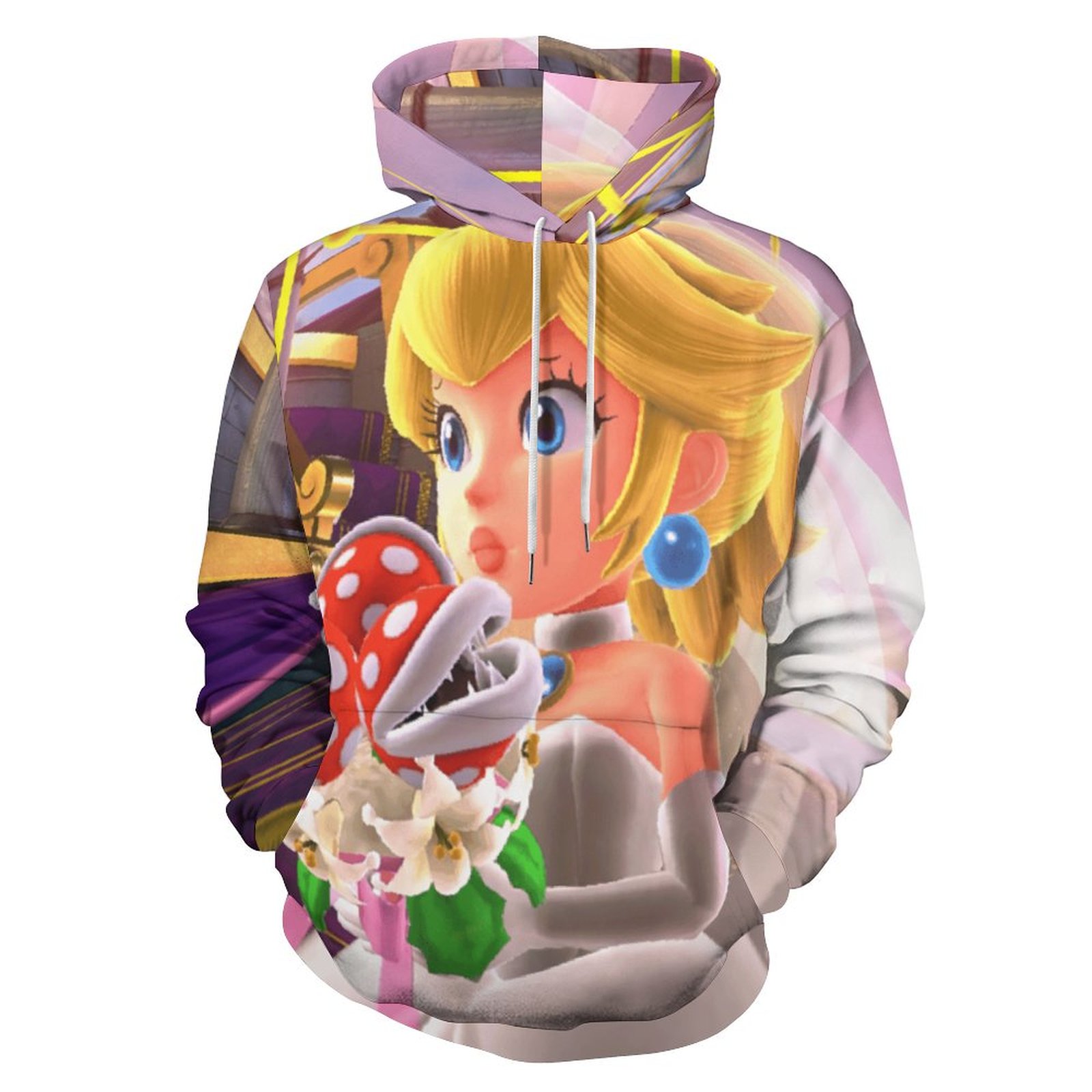 Super Mario Princess Peach Hoodie 3D Print Pullover Hooded Long Sleeve ...