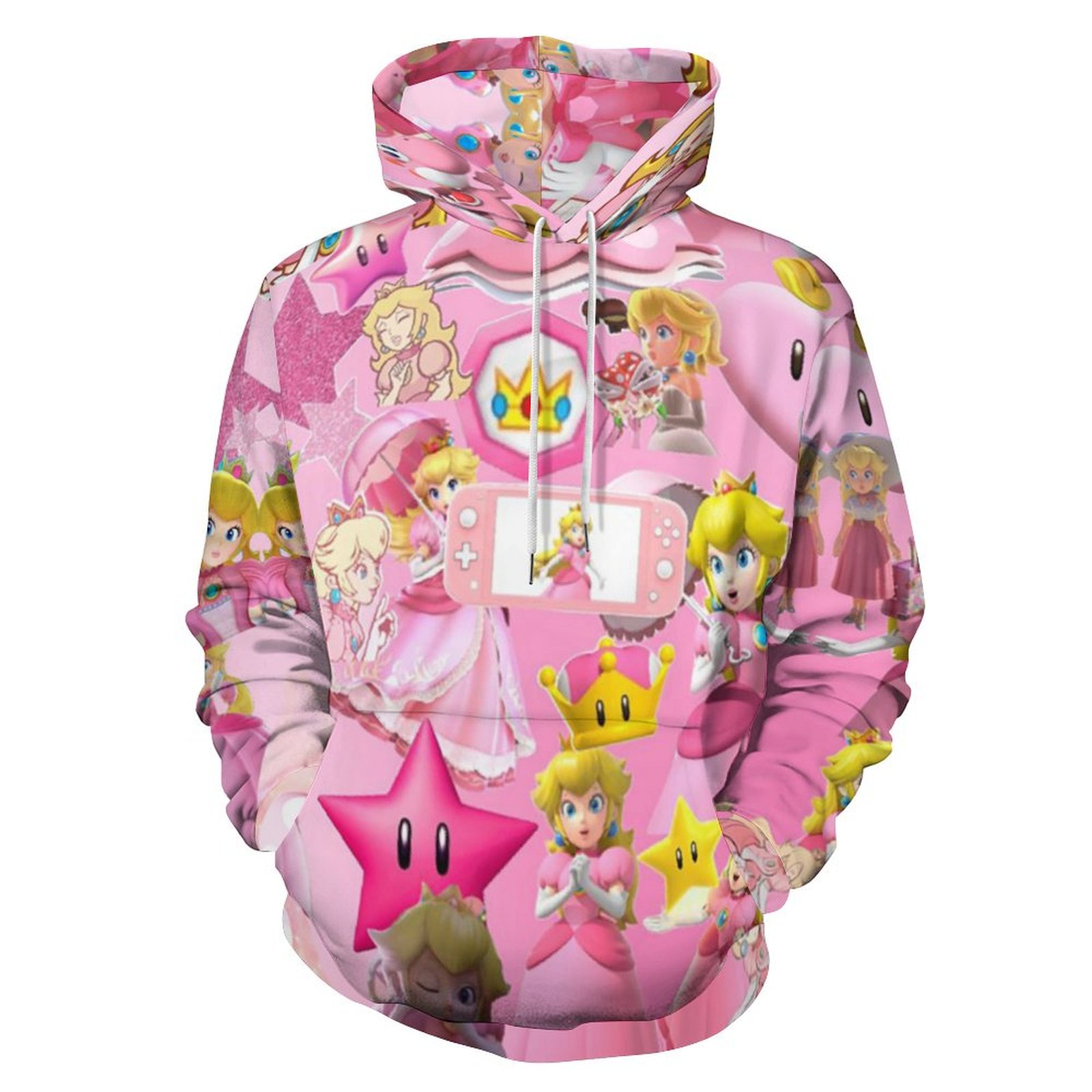 Super Mario Princess Peach Hoodie 3D Print Pullover Hooded Long Sleeve ...