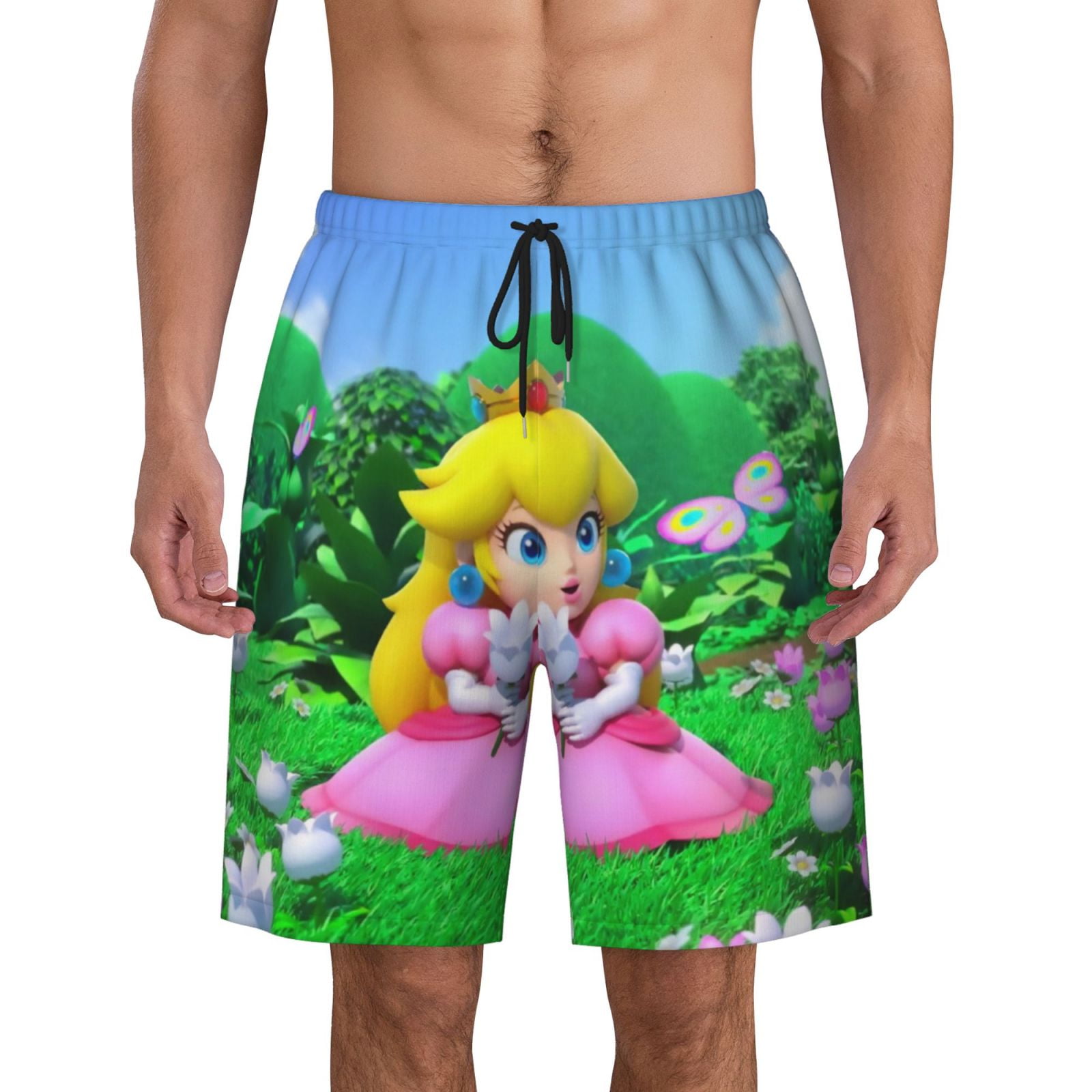 Super Mario Princess Peach Men's Swim Trunks Quick Dry Board Shorts ...