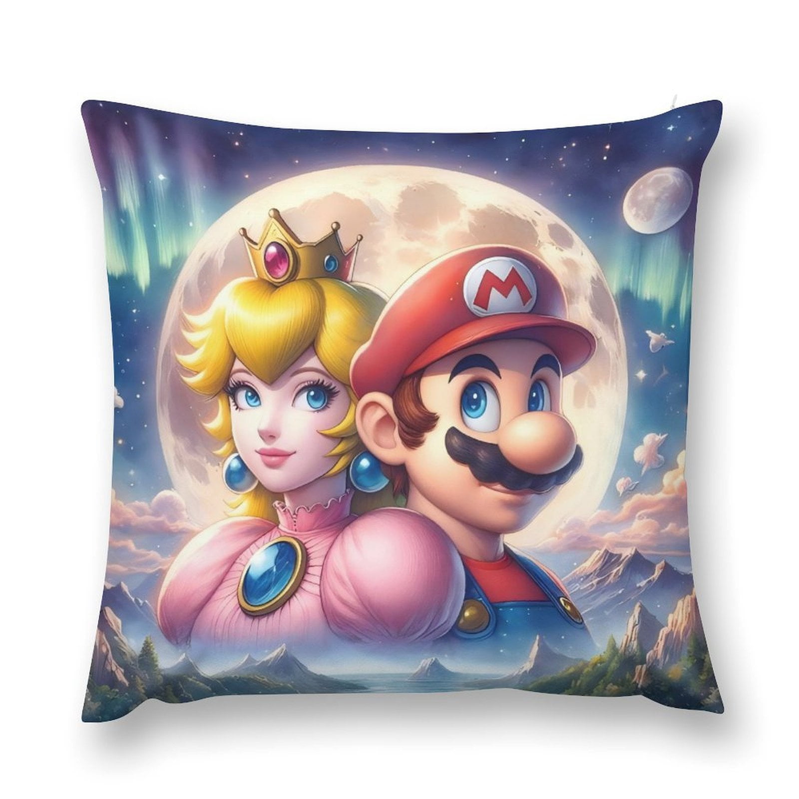 Super Mario Princess Peach Pillow cover square cushion cover cartoon ...