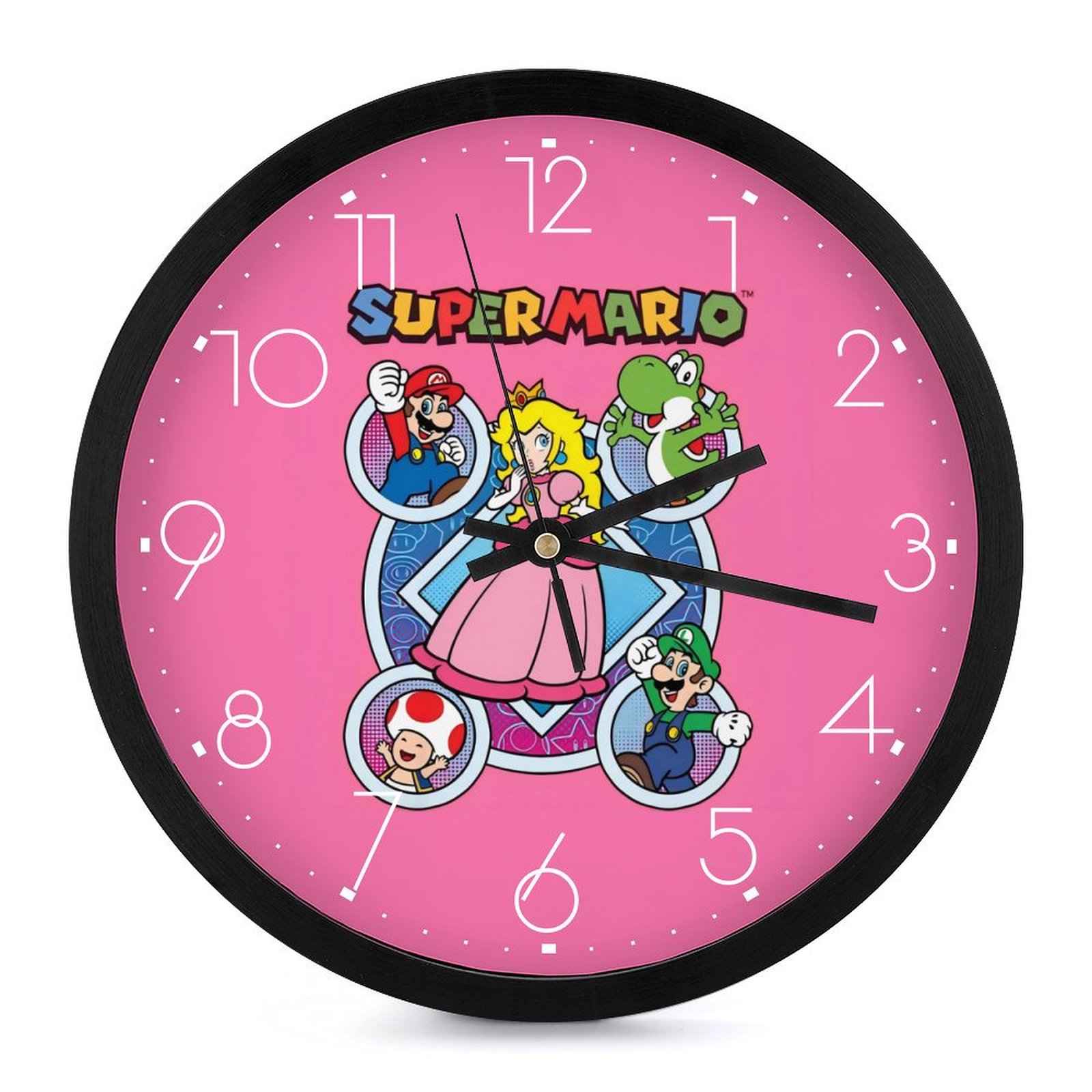 Super Mario Princess Peach Round wall clocks battery operated ...