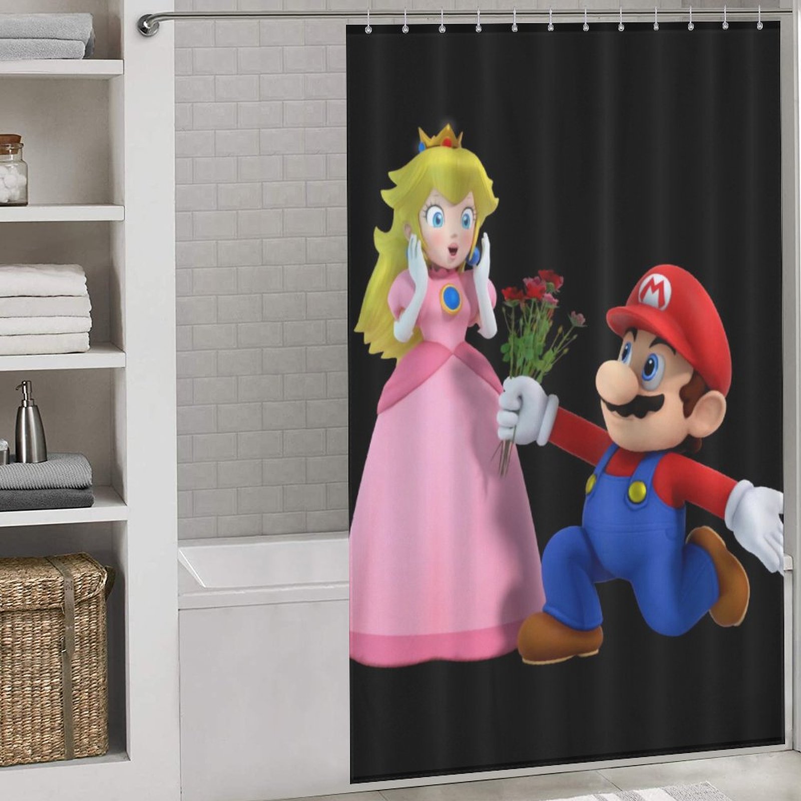 Super-Mario Princess Peach Shower Curtains for Bathroom,Shower Curtain ...