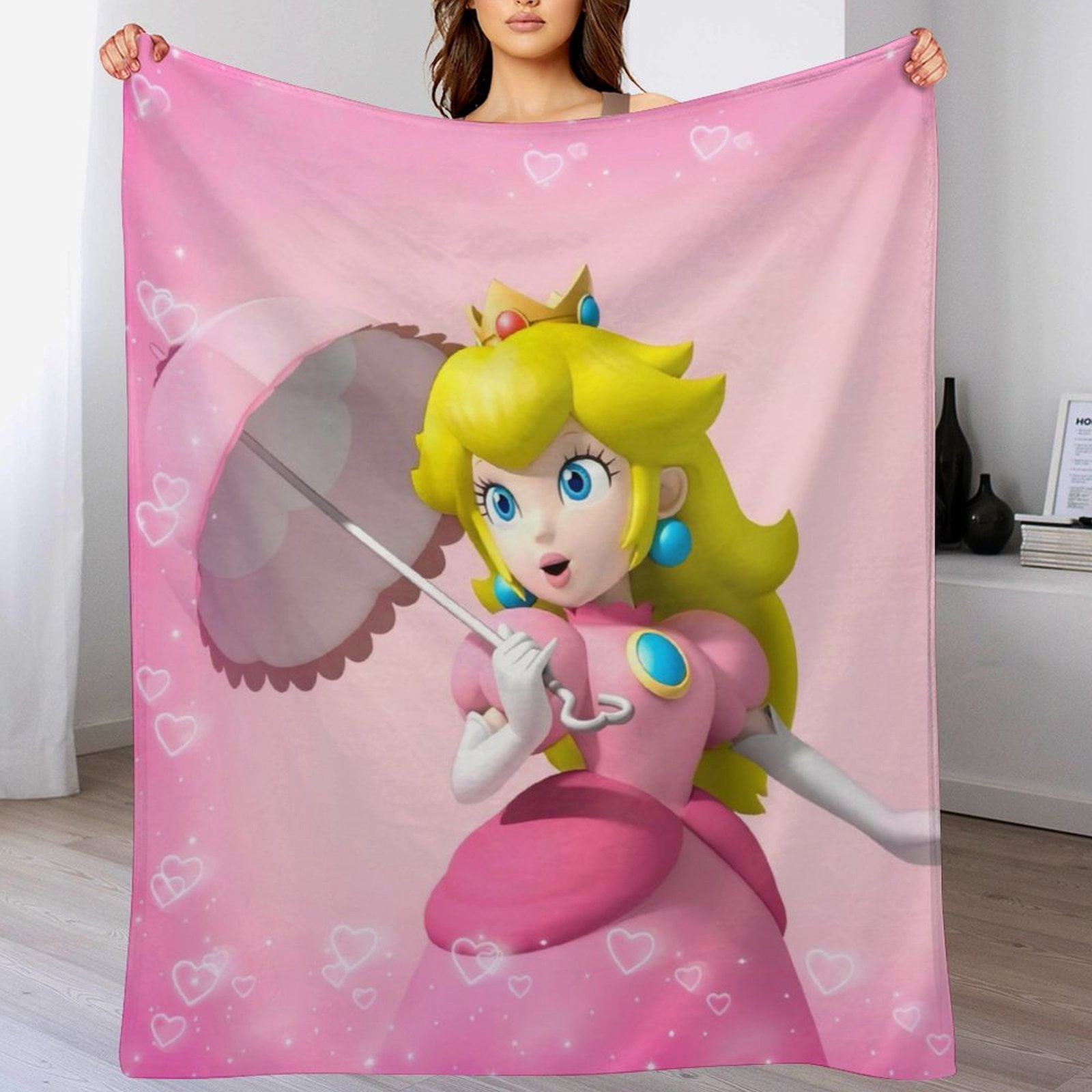 Super Mario Princess Peach Soft and comfortable throw blanket for sofa ...