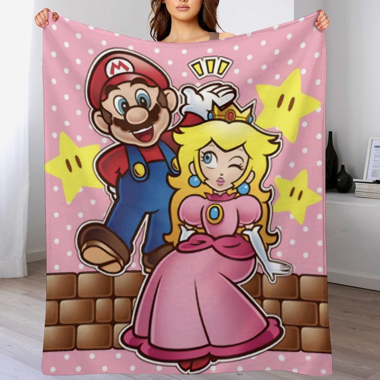 Super Mario Princess Peach Soft and comfortable throw blanket for sofa ...