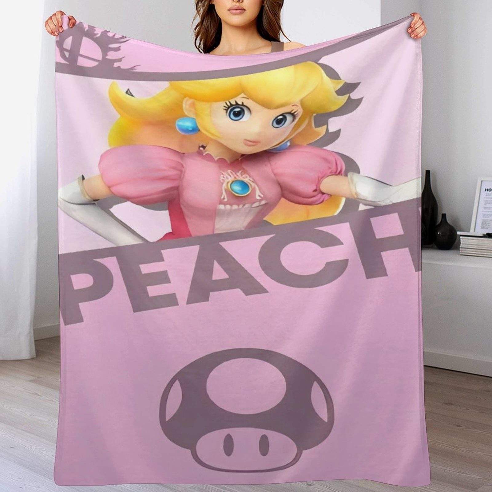 Super Mario Princess Peach Soft and comfortable throw blanket for sofa ...