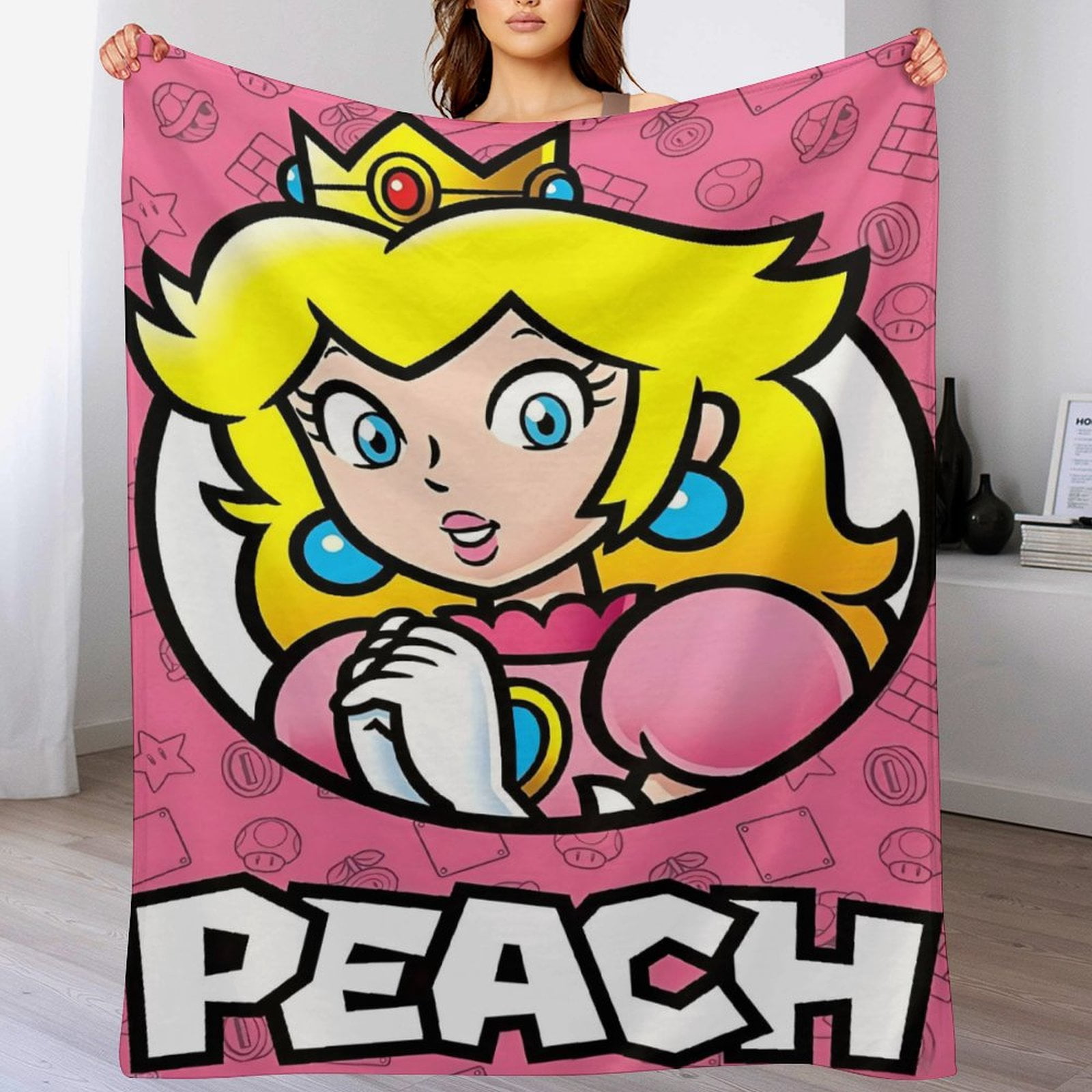 Super Mario Princess Peach Soft and comfortable throw blanket for sofa ...