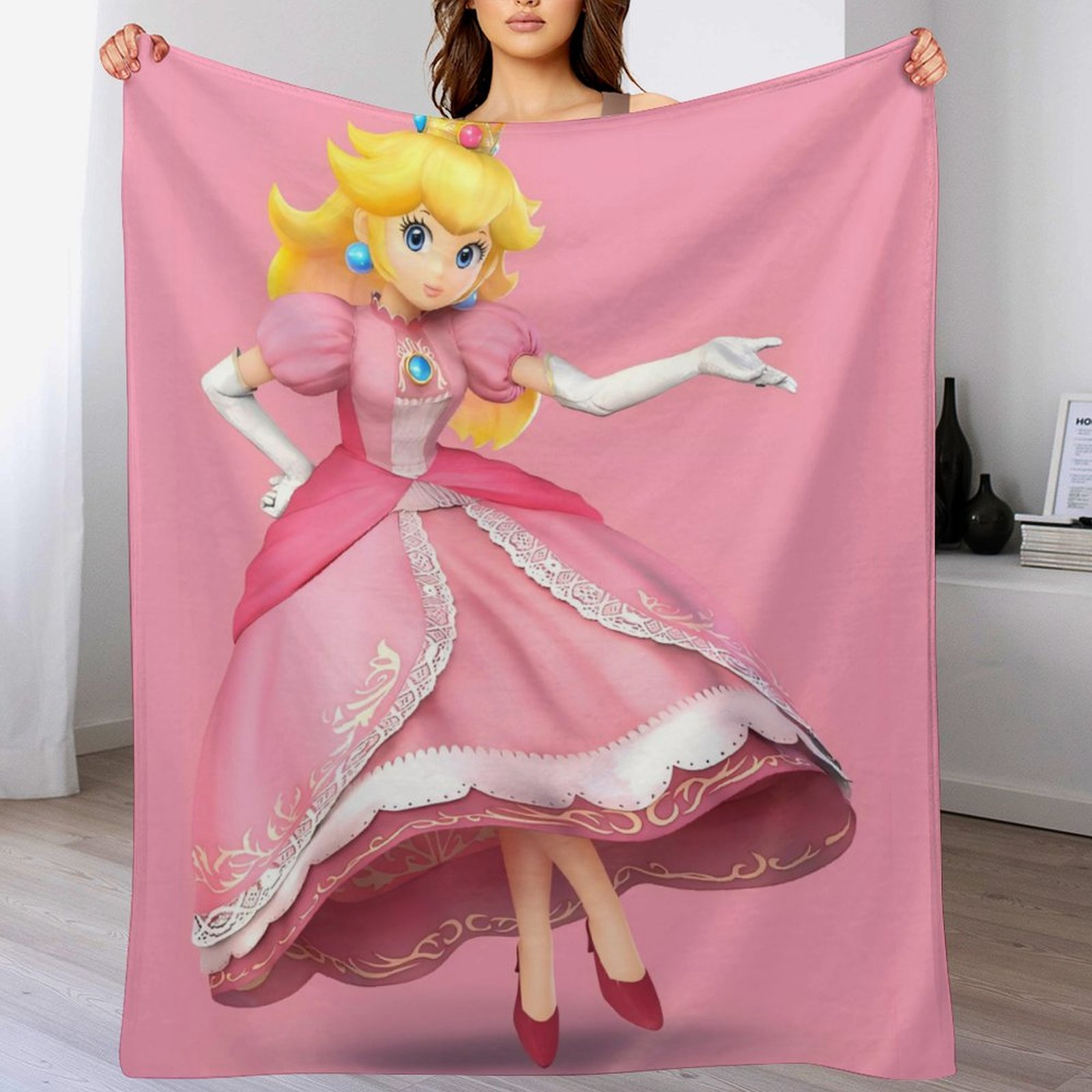 Super Mario Princess Peach Soft and comfortable throw blanket for sofa ...